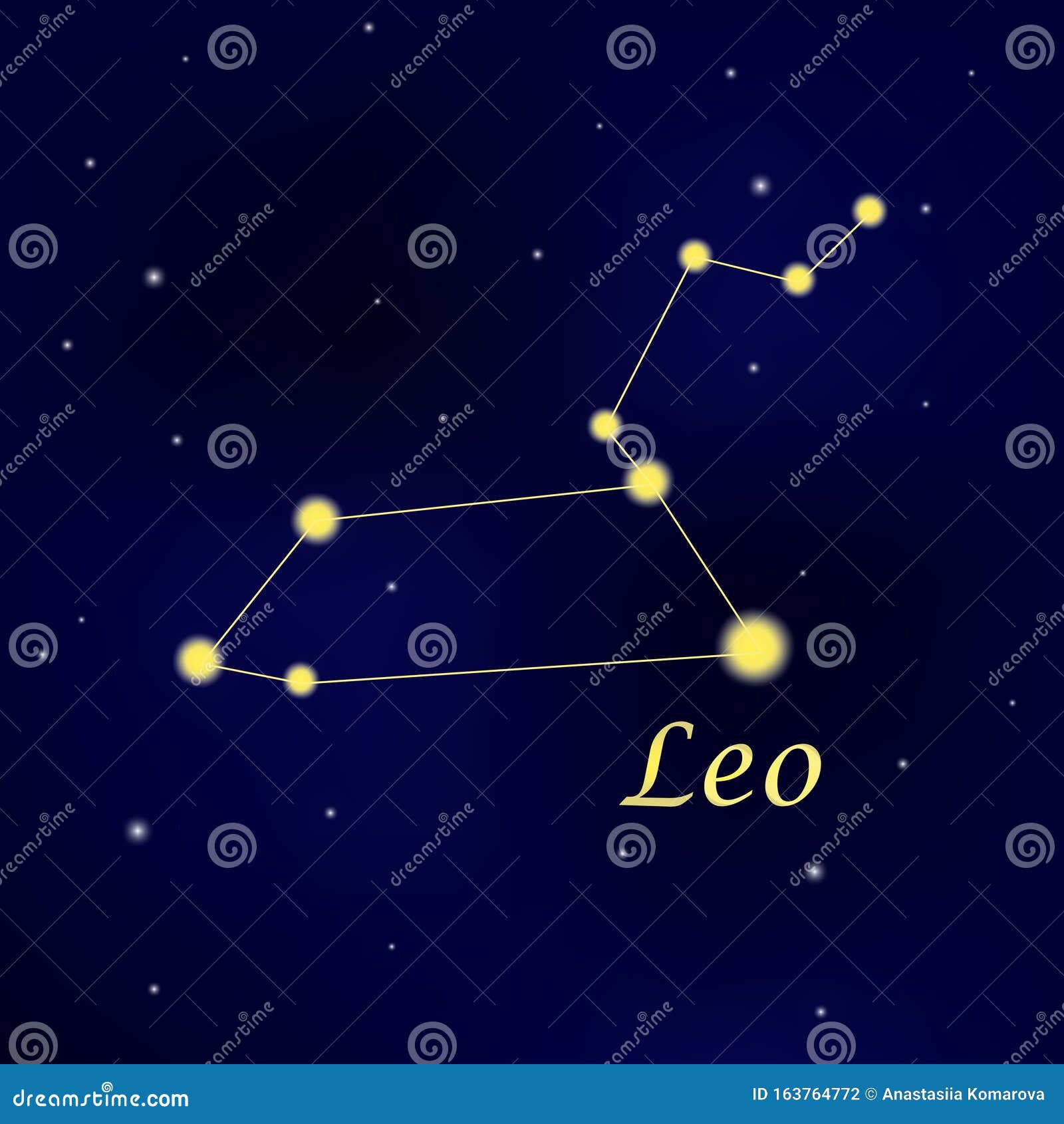 Pattern with Constellation Leo. Abstract Print with the Lion Stock ...