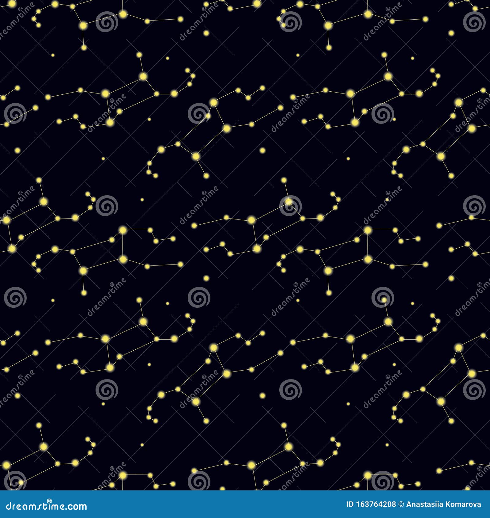 Pattern with Constellation Virgo. Abstract Print with the Maiden Stock ...