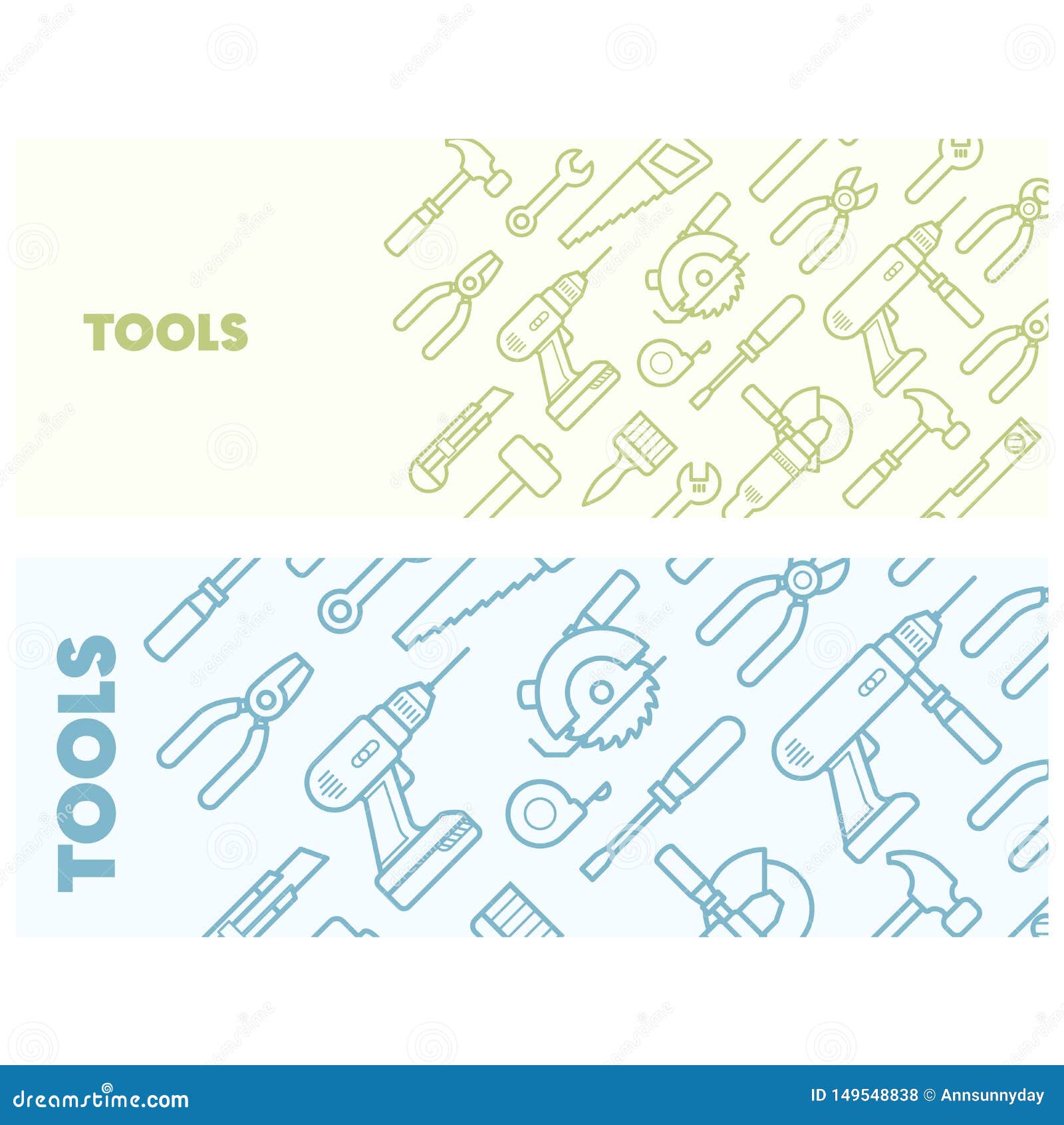 Pattern with Construction Tools Icons - Tools Kit Banner Stock Vector ...