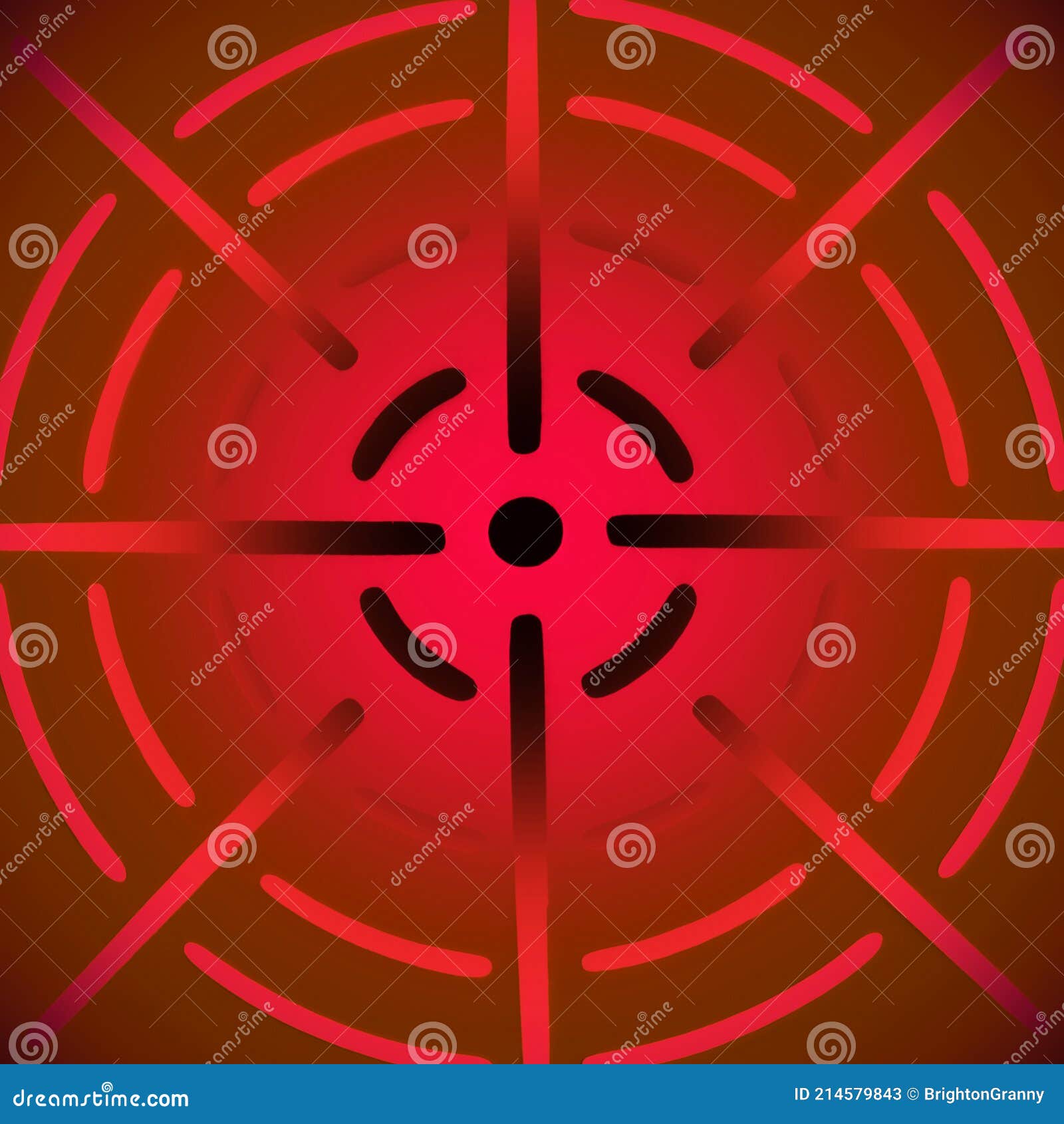 A Pattern of Converging Lines and Circles. Stock Illustration ...