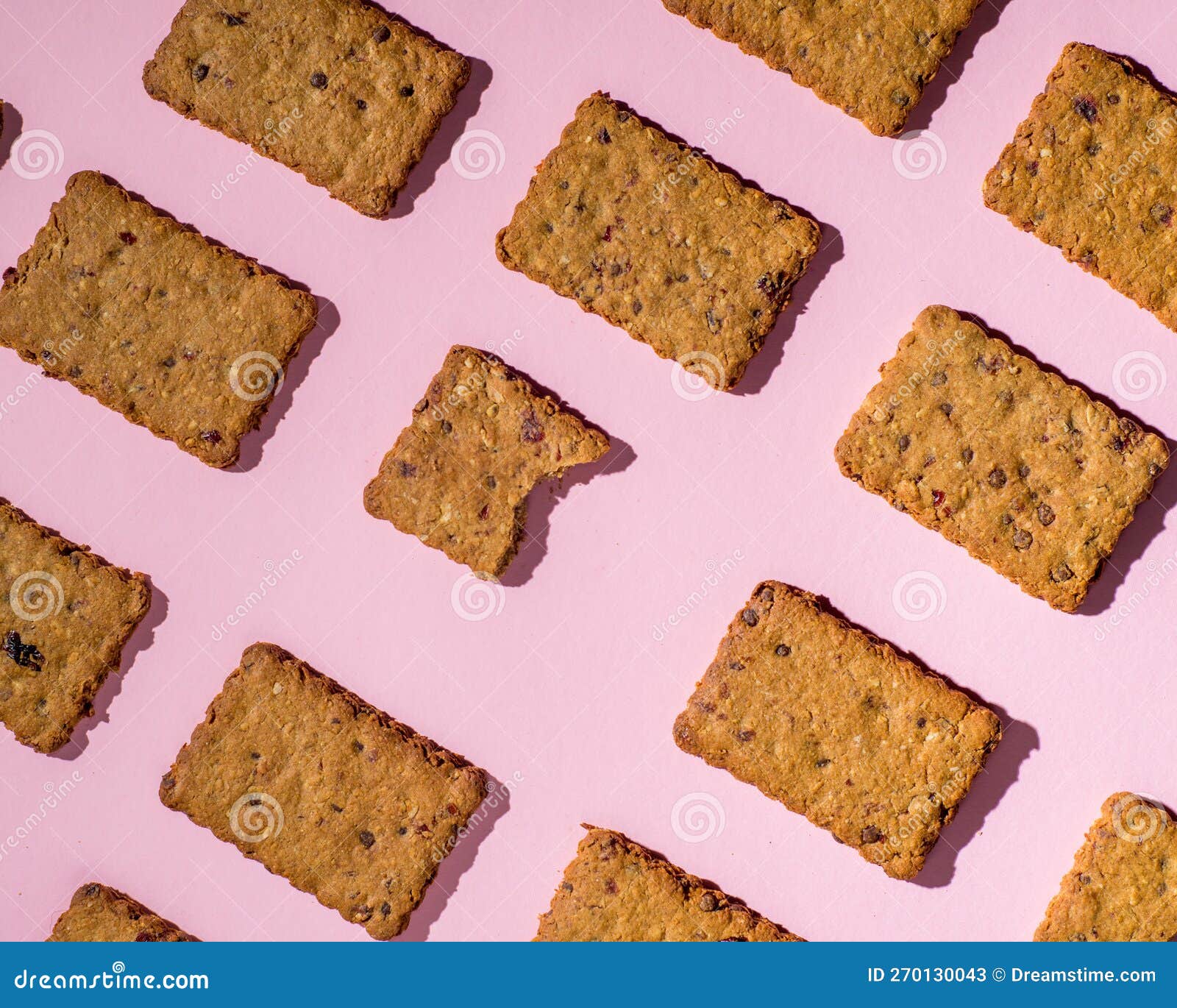 Pattern of Cookies on a Pink Background. Stock Image - Image of cooking ...