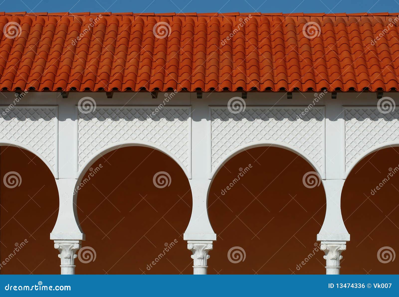 Pattern of Covered Arcade in Spanish Style. Stock Photo - Image of ...