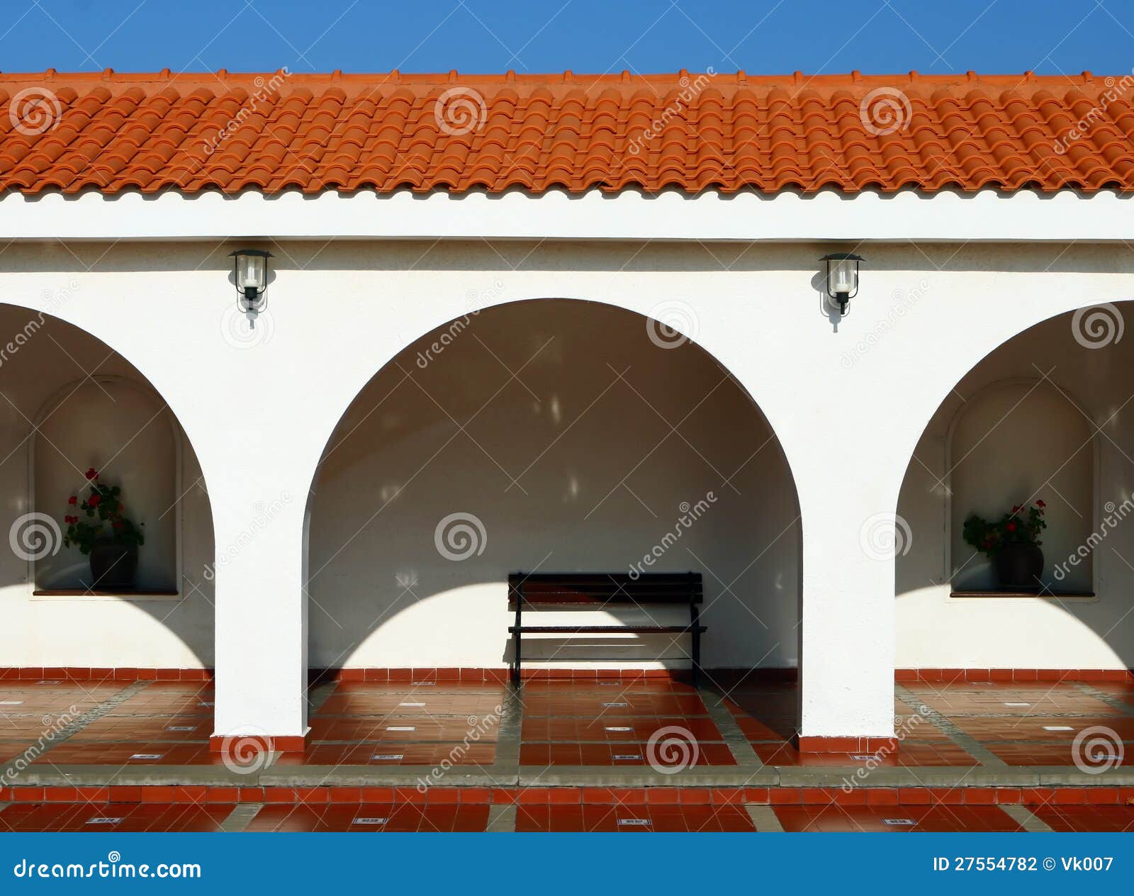Pattern of Covered Arcade in Spanish Style. Stock Photo - Image of ...