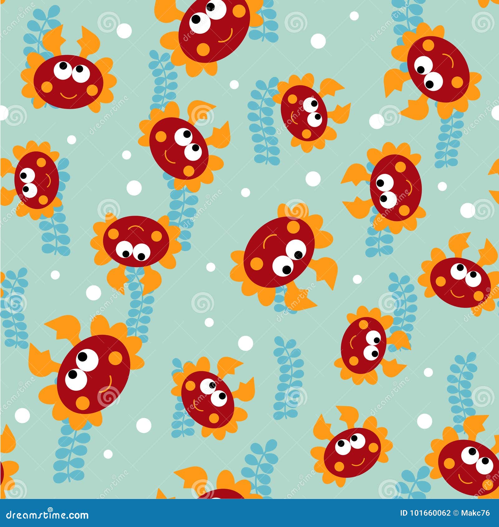 Pattern with crab stock vector. Illustration of artwork - 101660062