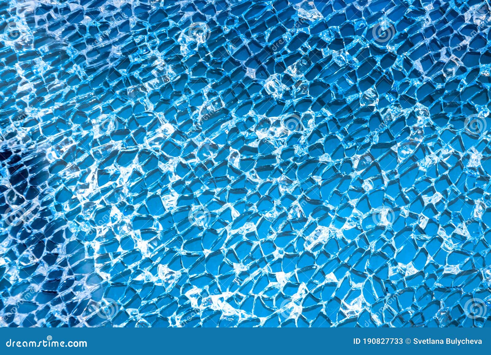 Pattern of Cracked Classic Blue Glass Texture Stock Image - Image of ...