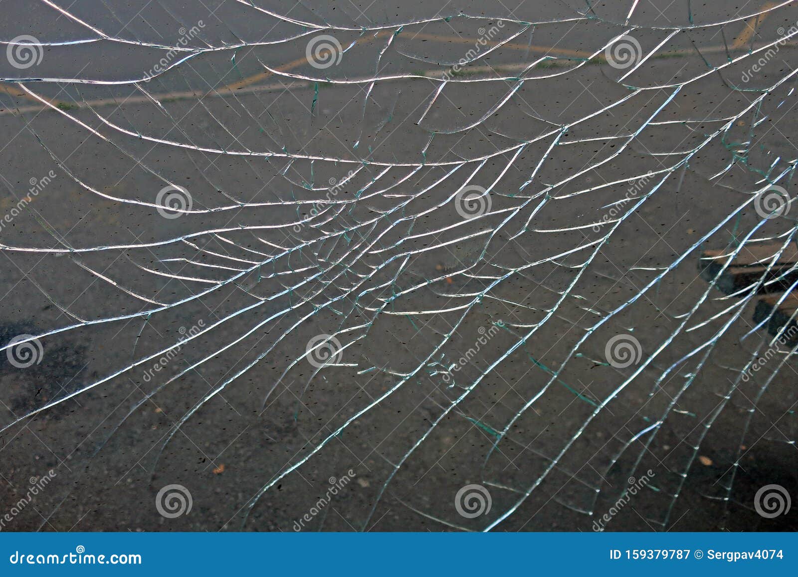 Pattern of Cracks on Broken Glass Stock Image - Image of closeup ...