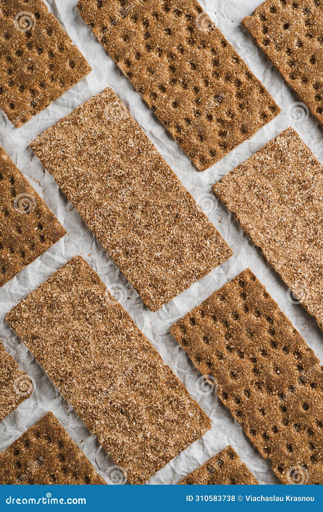 Pattern of Crispy Wheat, Rye and Corn Flatbread Crackers. Healthy Food ...