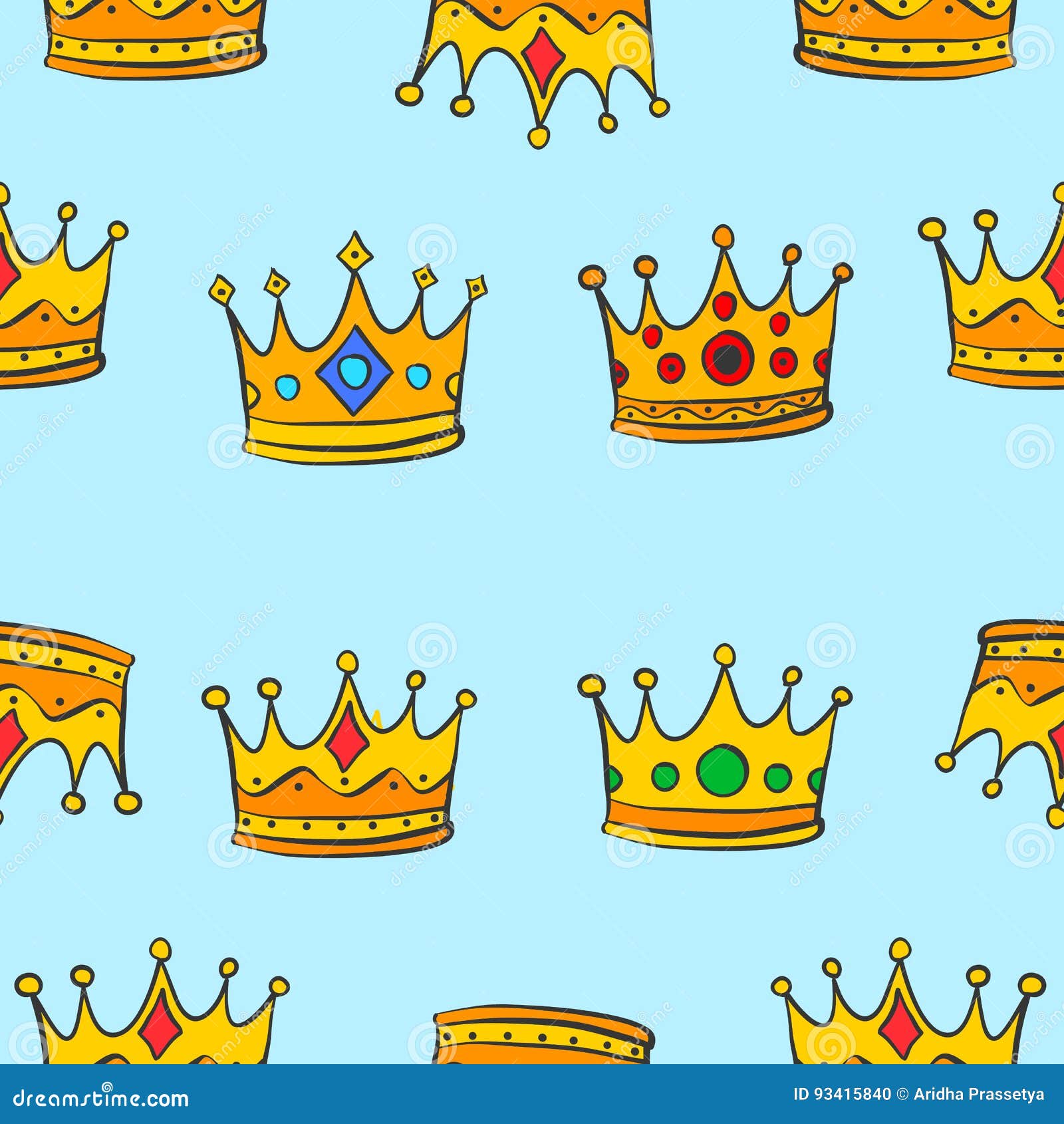 Pattern of Crown Elegant Collection Stock Vector - Illustration of ...