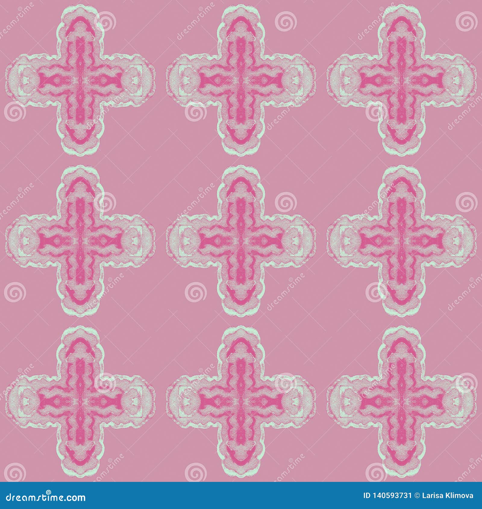 Pattern with Cruciform Repeating Decor on a Colored Background. Stock ...