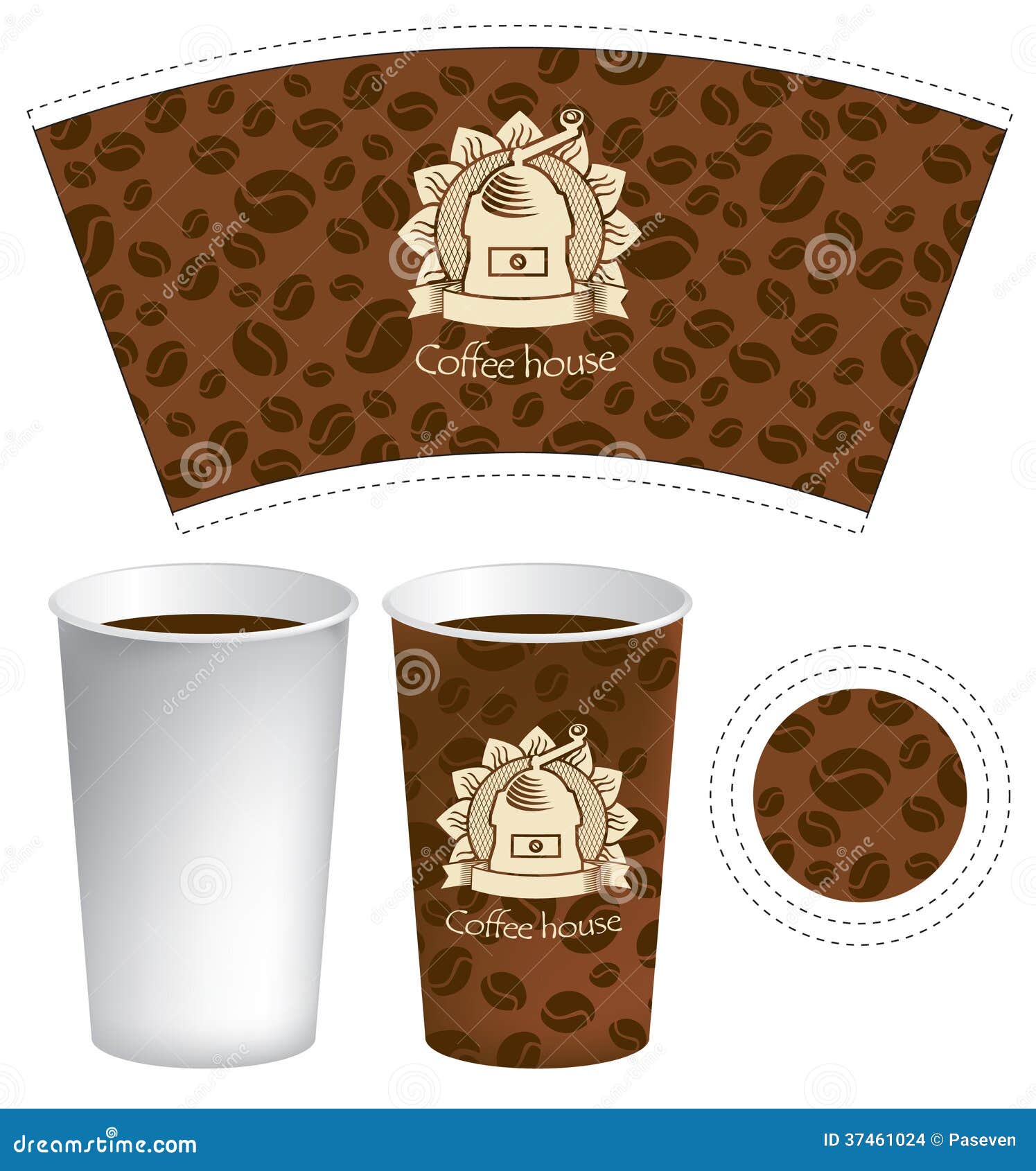 Pattern for the cup stock vector. Illustration of corn - 37461024