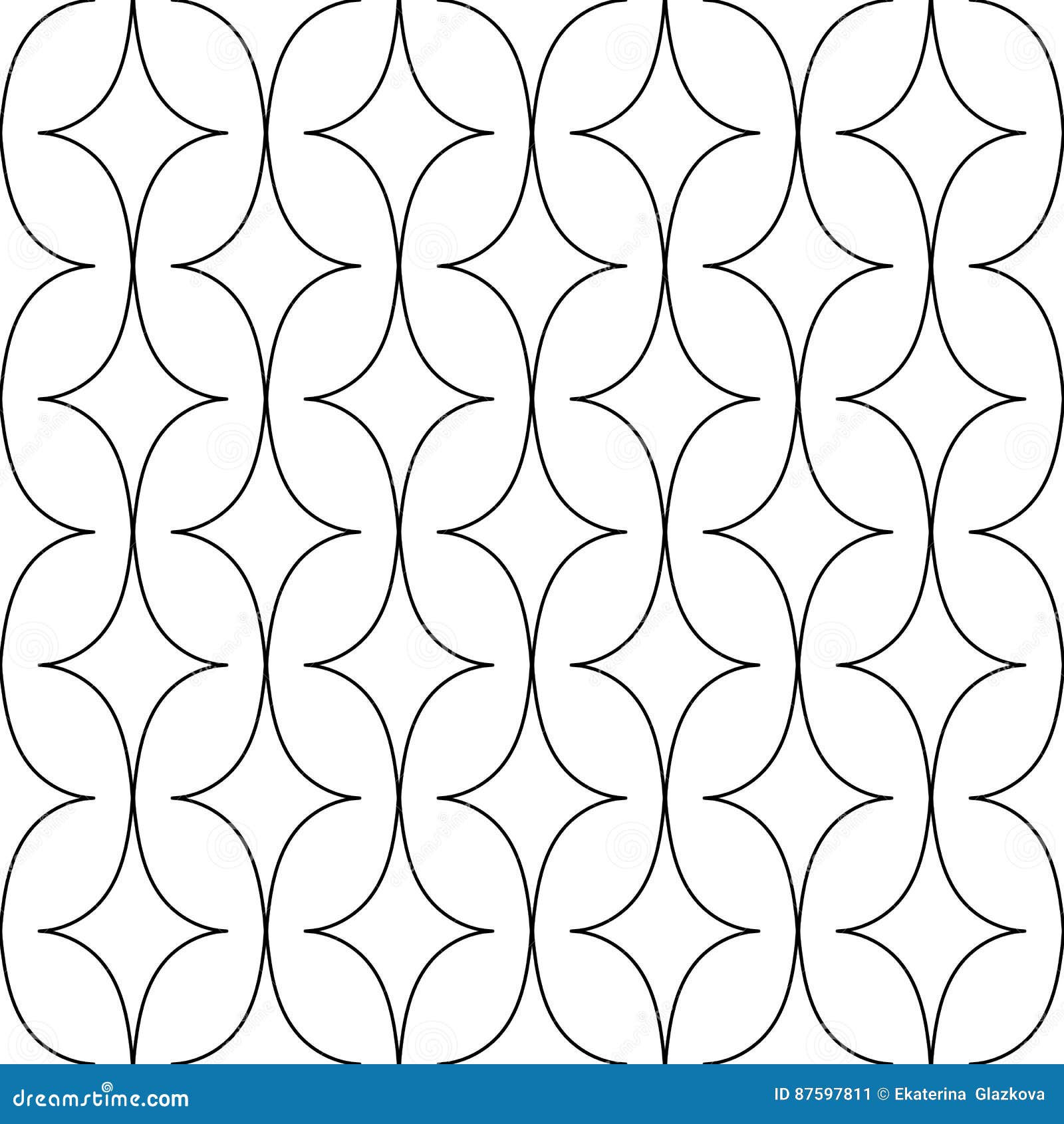 Pattern with Curved Rhombus Stock Vector - Illustration of adult ...