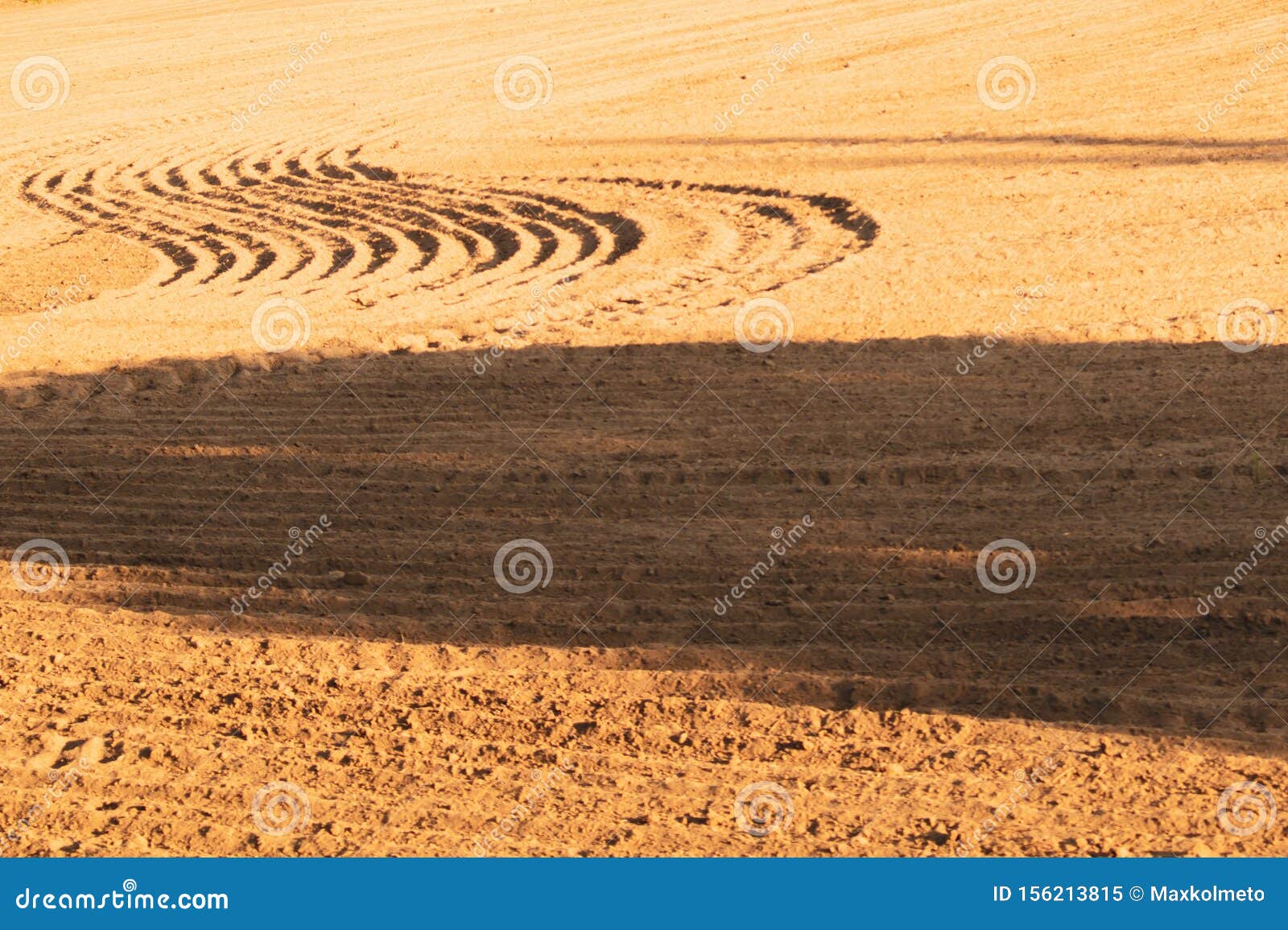 Pattern of Curved Ridges and Furrows on a Sandy Field. Traces on the ...
