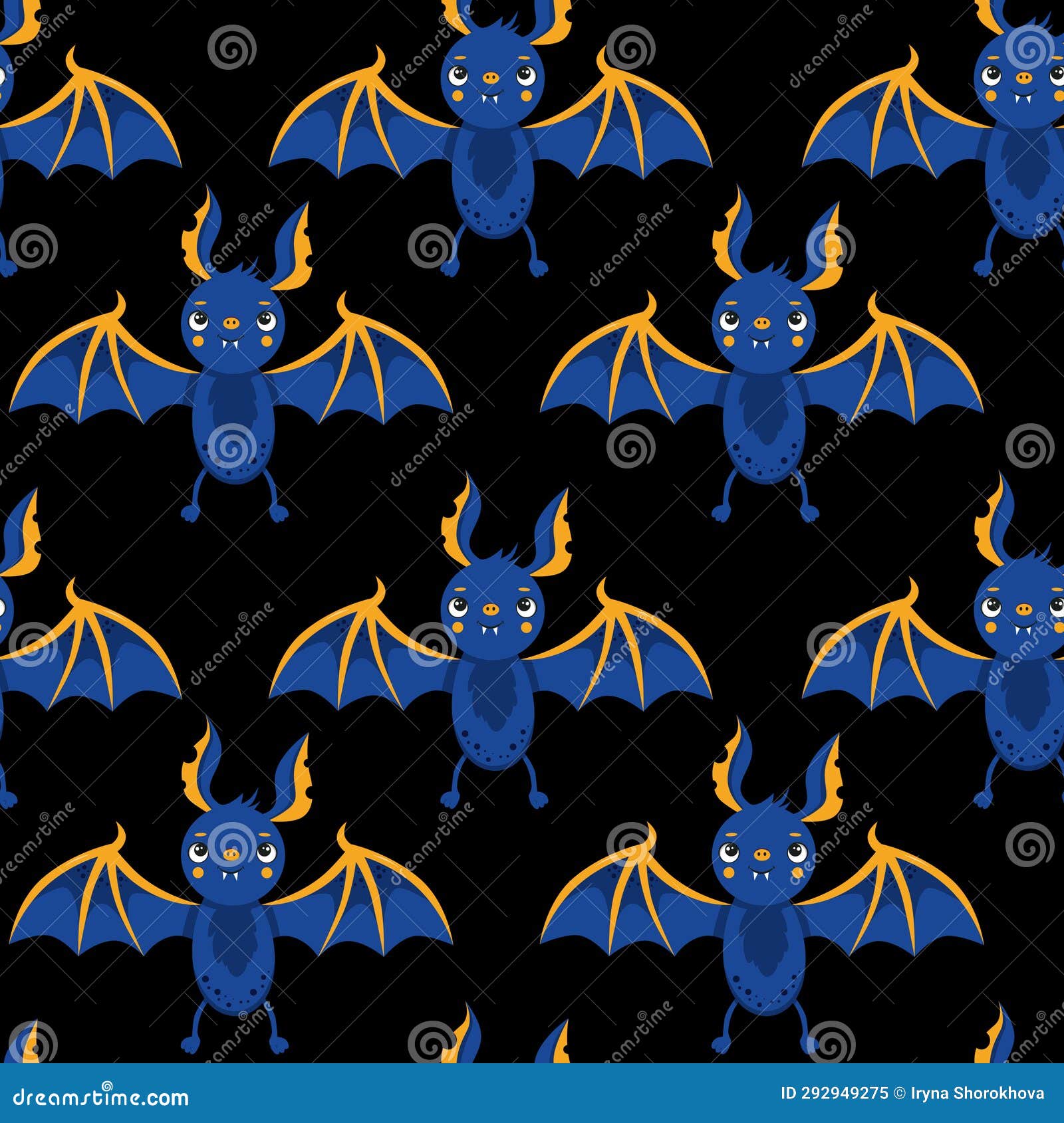 Pattern with a cute bat stock vector. Illustration of animal - 292949275