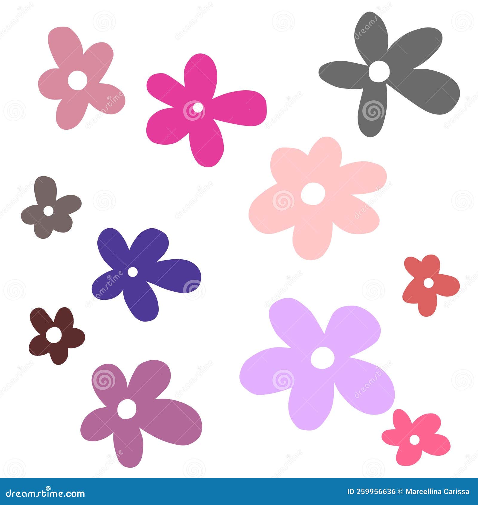 Colorful Flower Doodle Isolated on White Stock Illustration ...