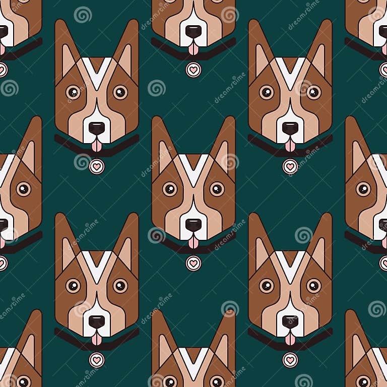 Pattern with Cute Stylized Dogs. Vector Pattern for Textile, Print ...