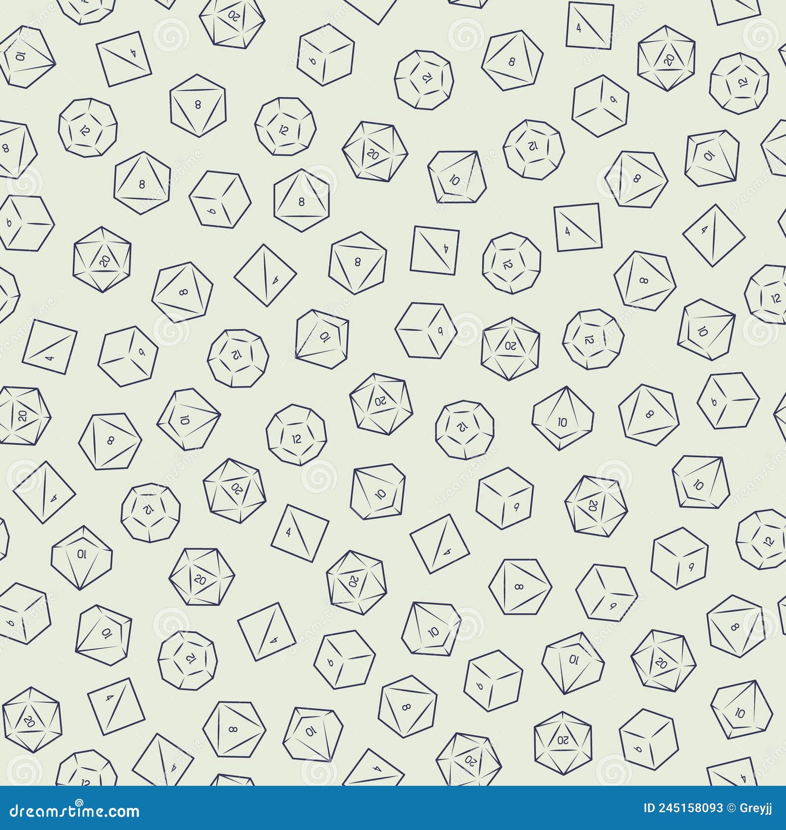 Pattern of D4, D6, D8, D10, D12, and D20 Dice for Board Games Stock ...