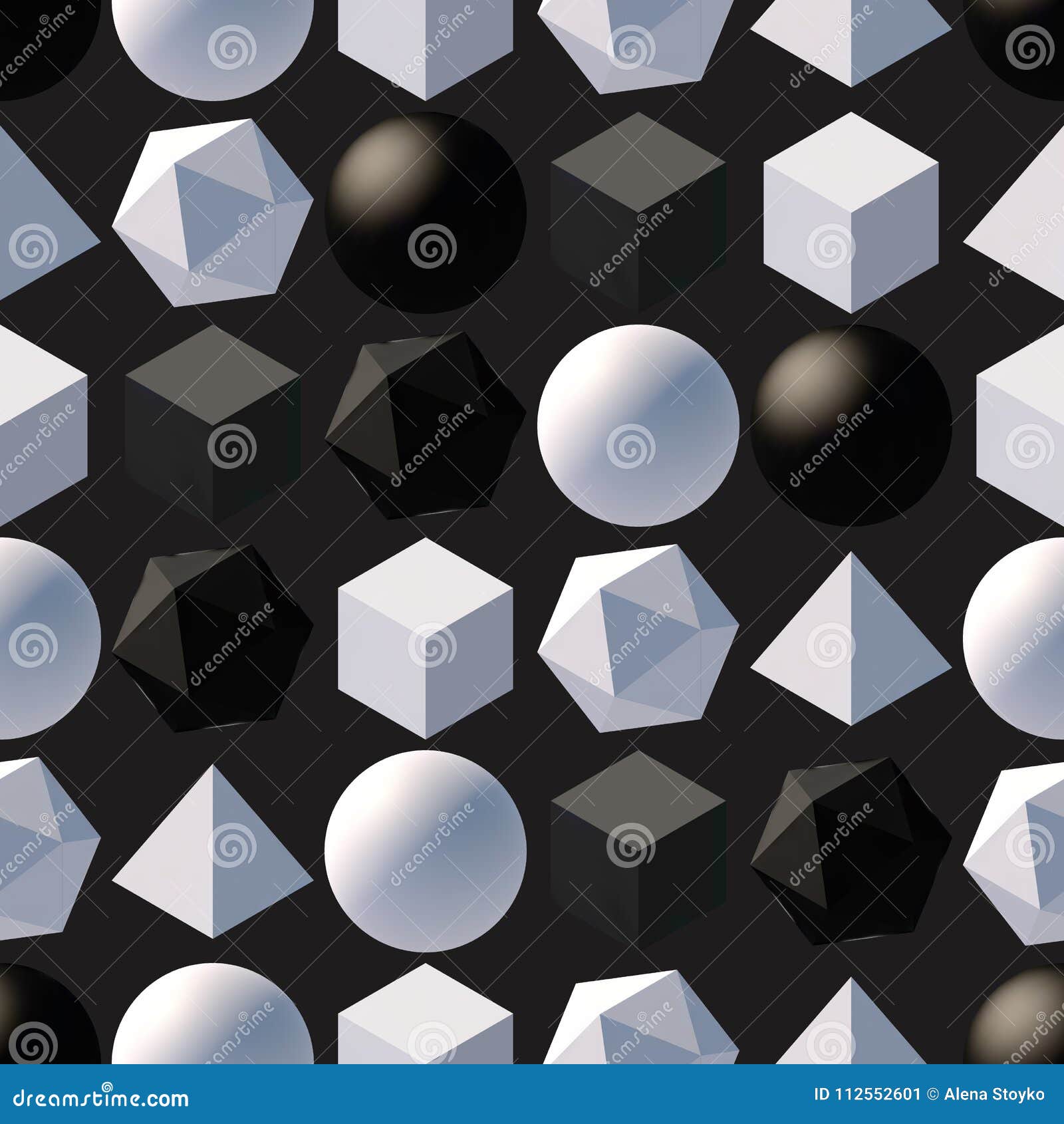 Pattern with 3d shapes. stock vector. Illustration of composition ...