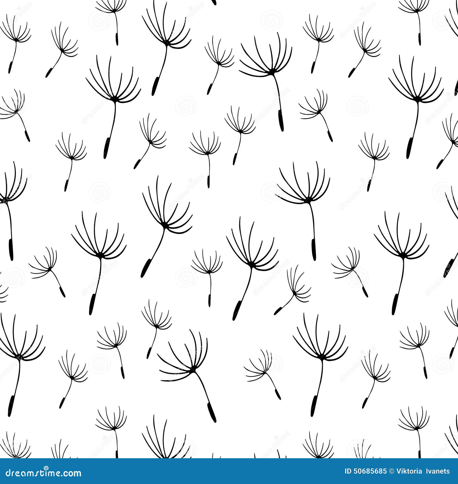 Pattern of dandelion seeds stock vector. Illustration of botany - 50685685