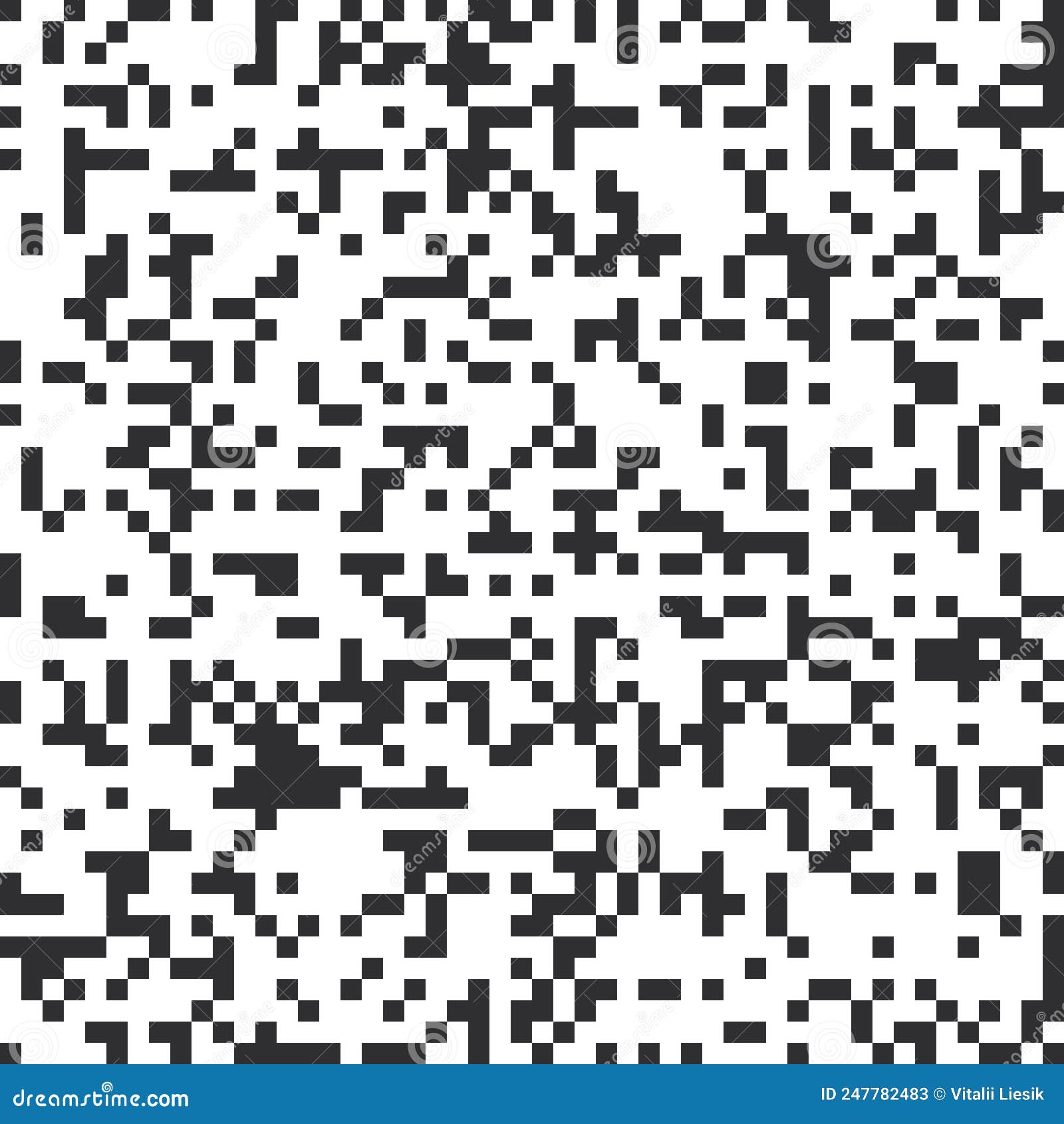 Pattern of Dark Random Pixels.Monochromatic Vector Illustration.Design ...