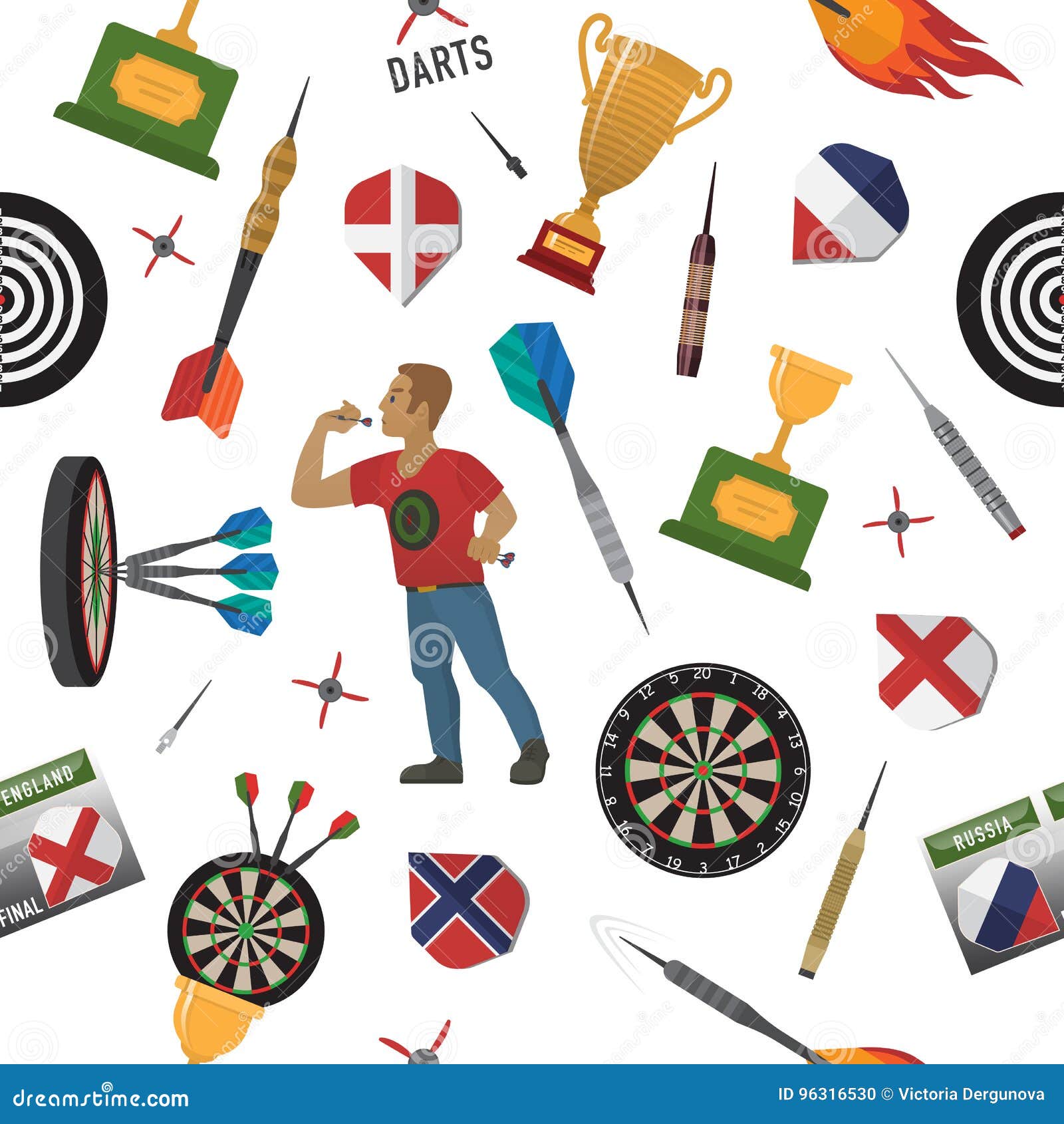 Pattern of Darts Items and Elements in Vectorr Stock Vector ...