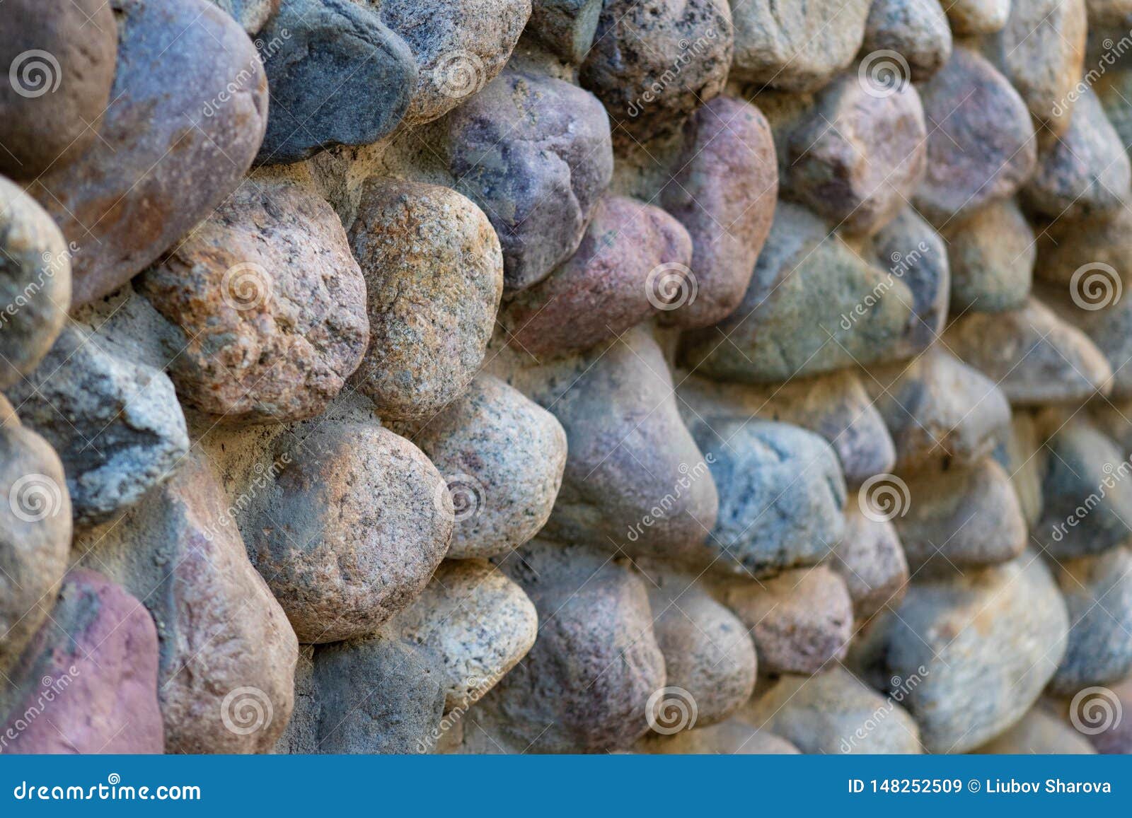 The Pattern Lining the Old Stone Walls Made of Stones of Different ...