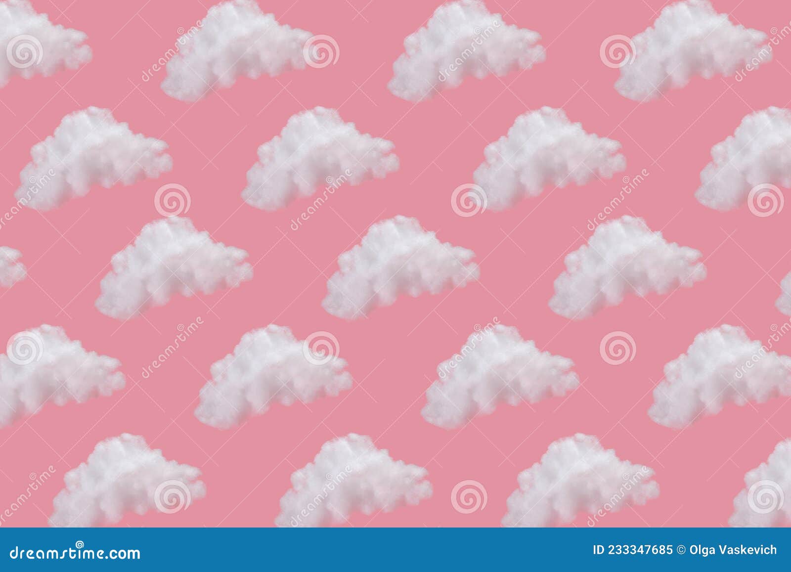 Pattern of Decorative Clouds on a Pink Background Stock Image - Image ...