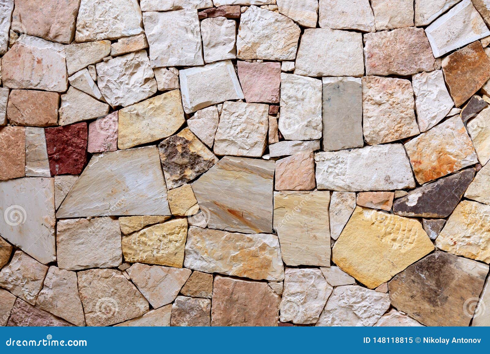 Pattern of Decorative Colorful Stone Wall Background. Stone Wall ...