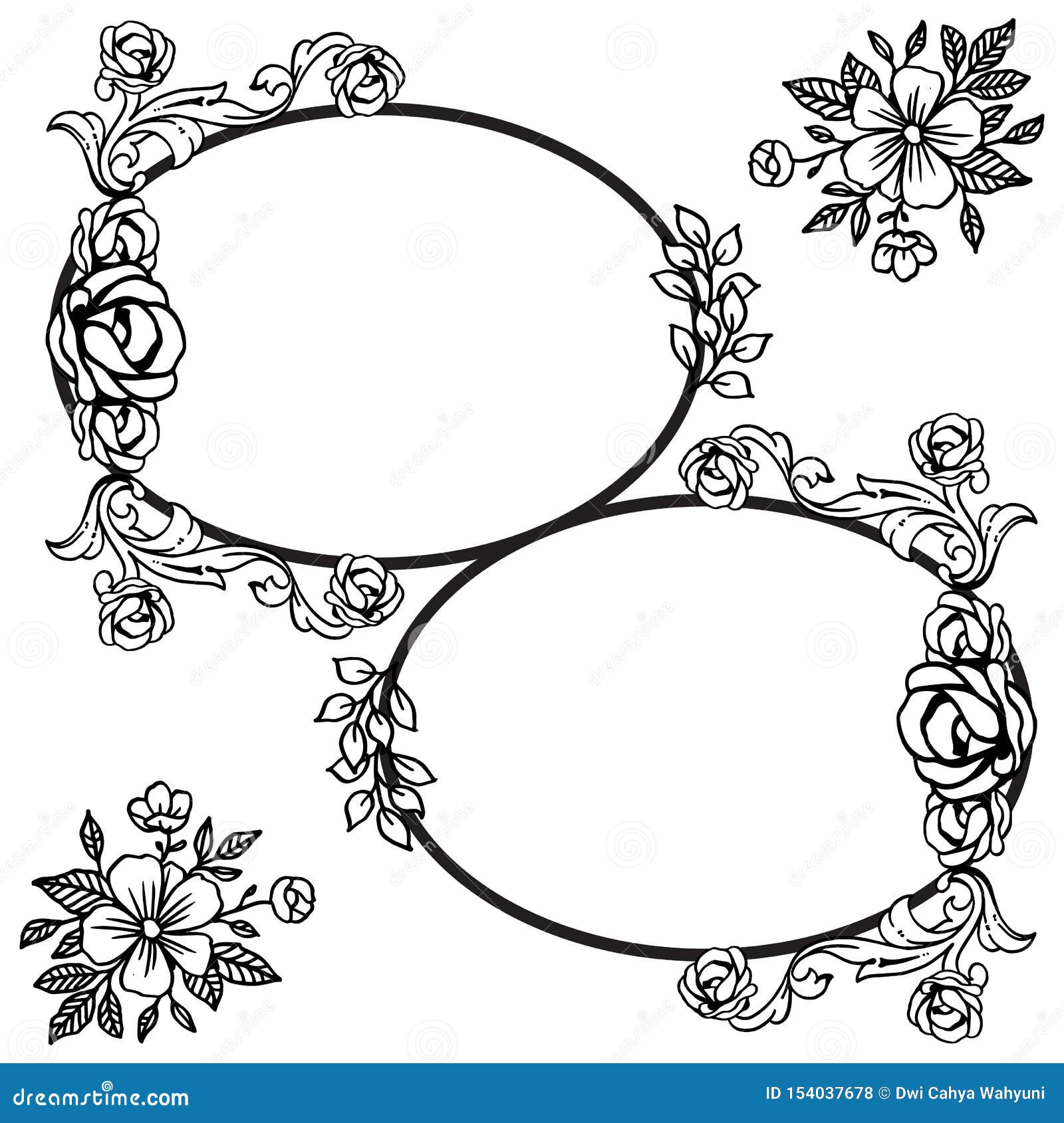 Pattern Decorative of Round Rose Flower Frame. Vector Stock Vector ...