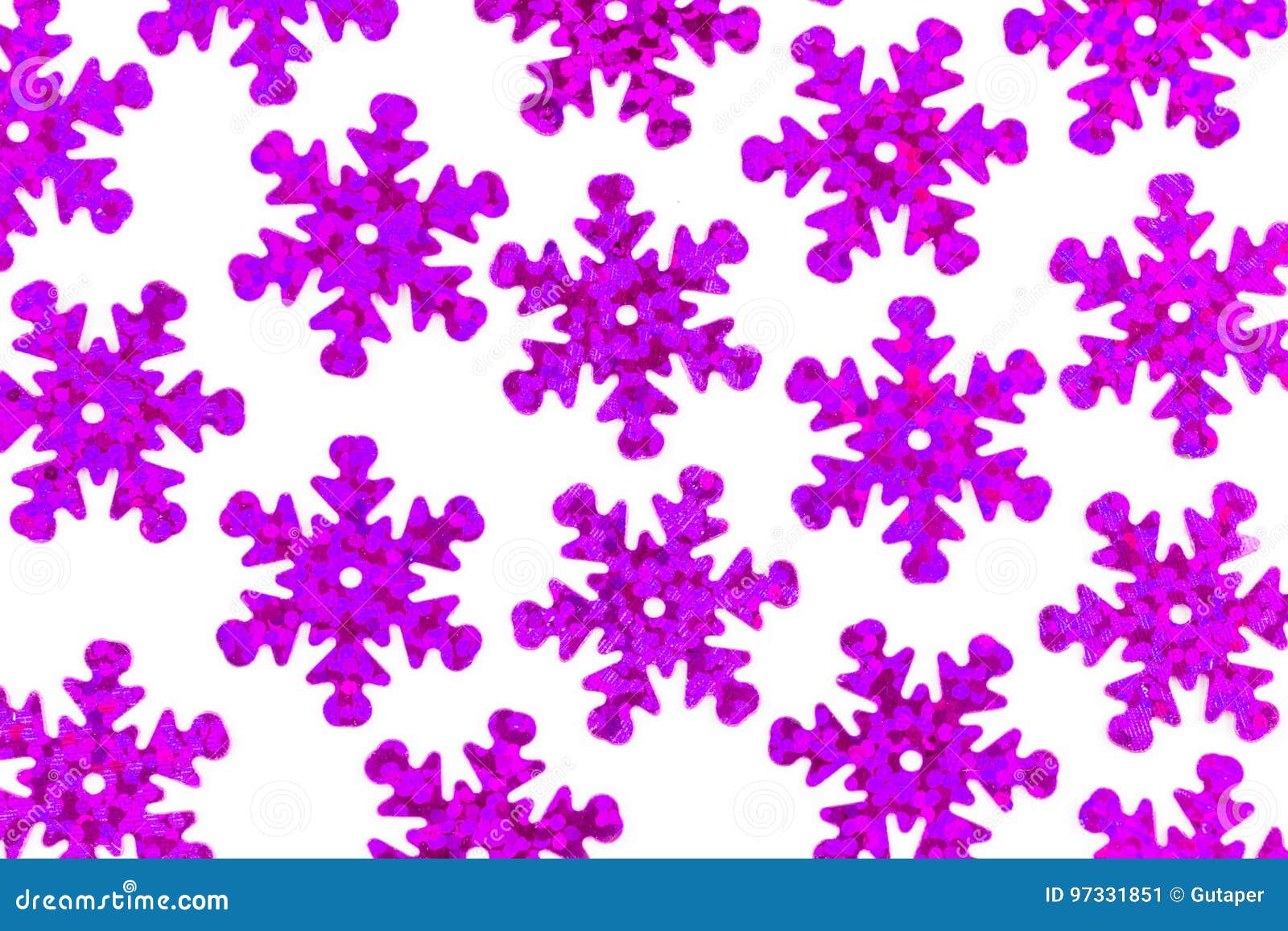 Pattern with Decorative Violet Snowflakes on a White Background Stock ...