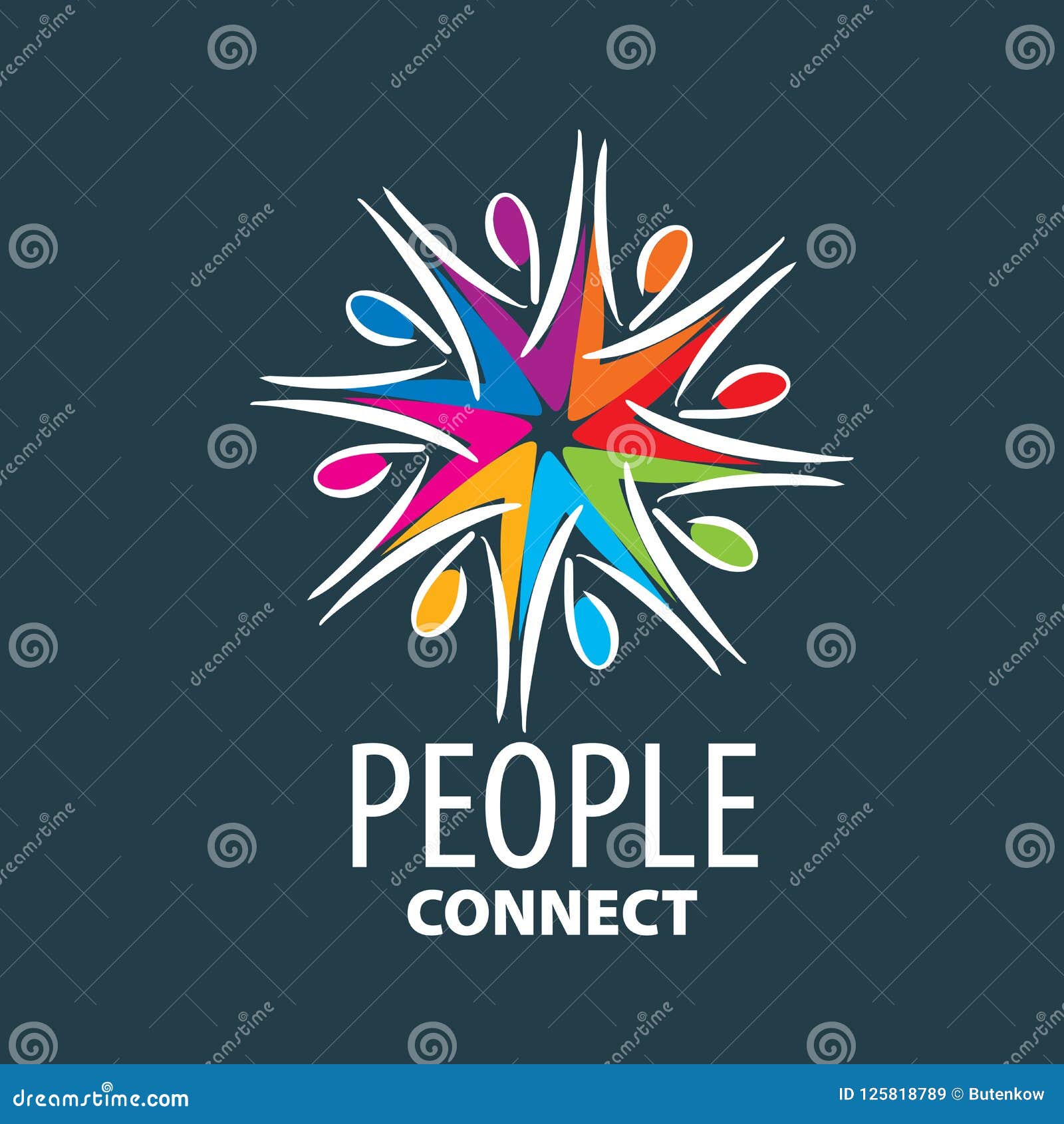 Vector logo people stock vector. Illustration of cooperation - 125818789