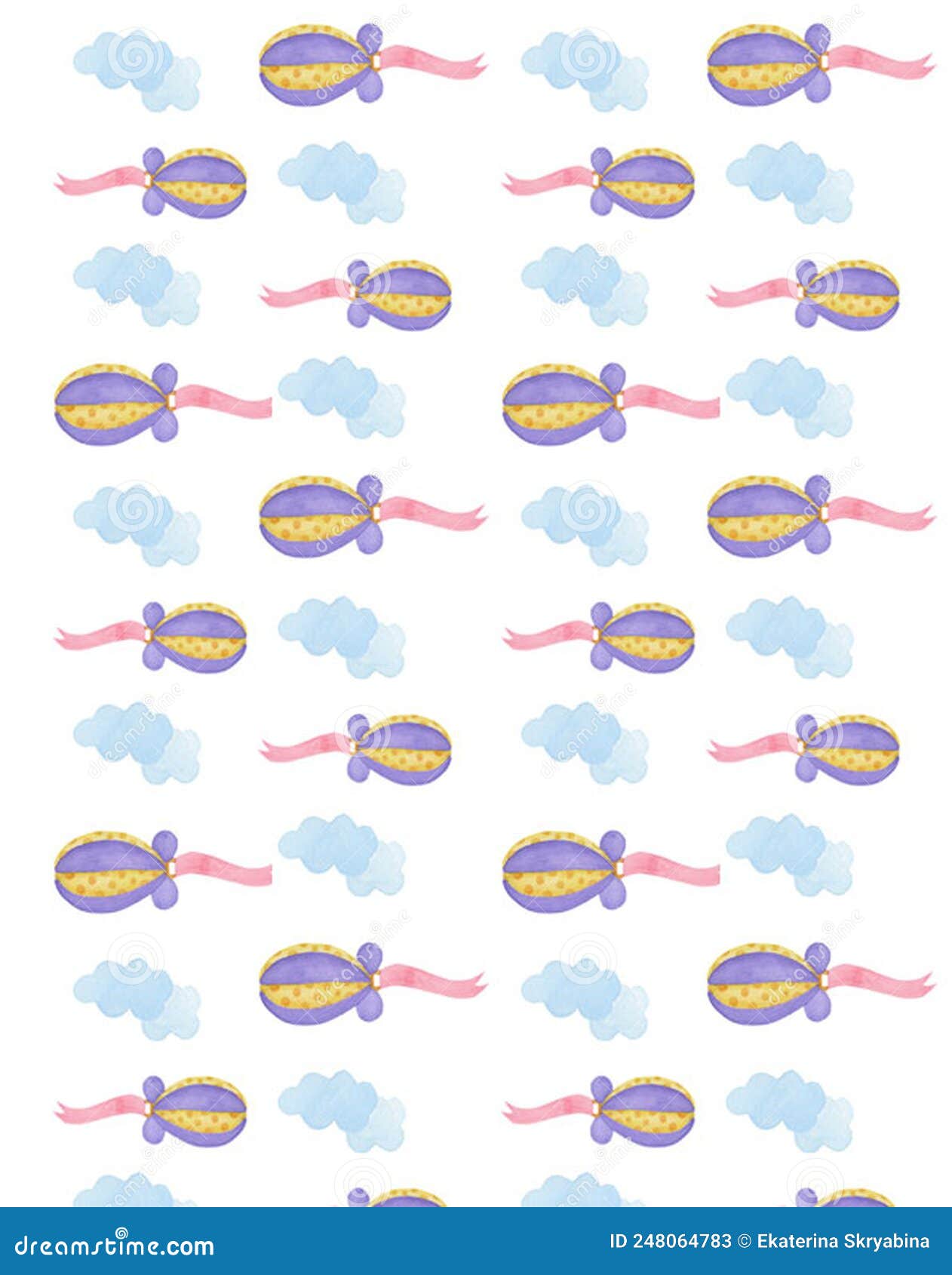 Pattern Design Air Rocket Transportion Clouds Art Stock Illustration ...