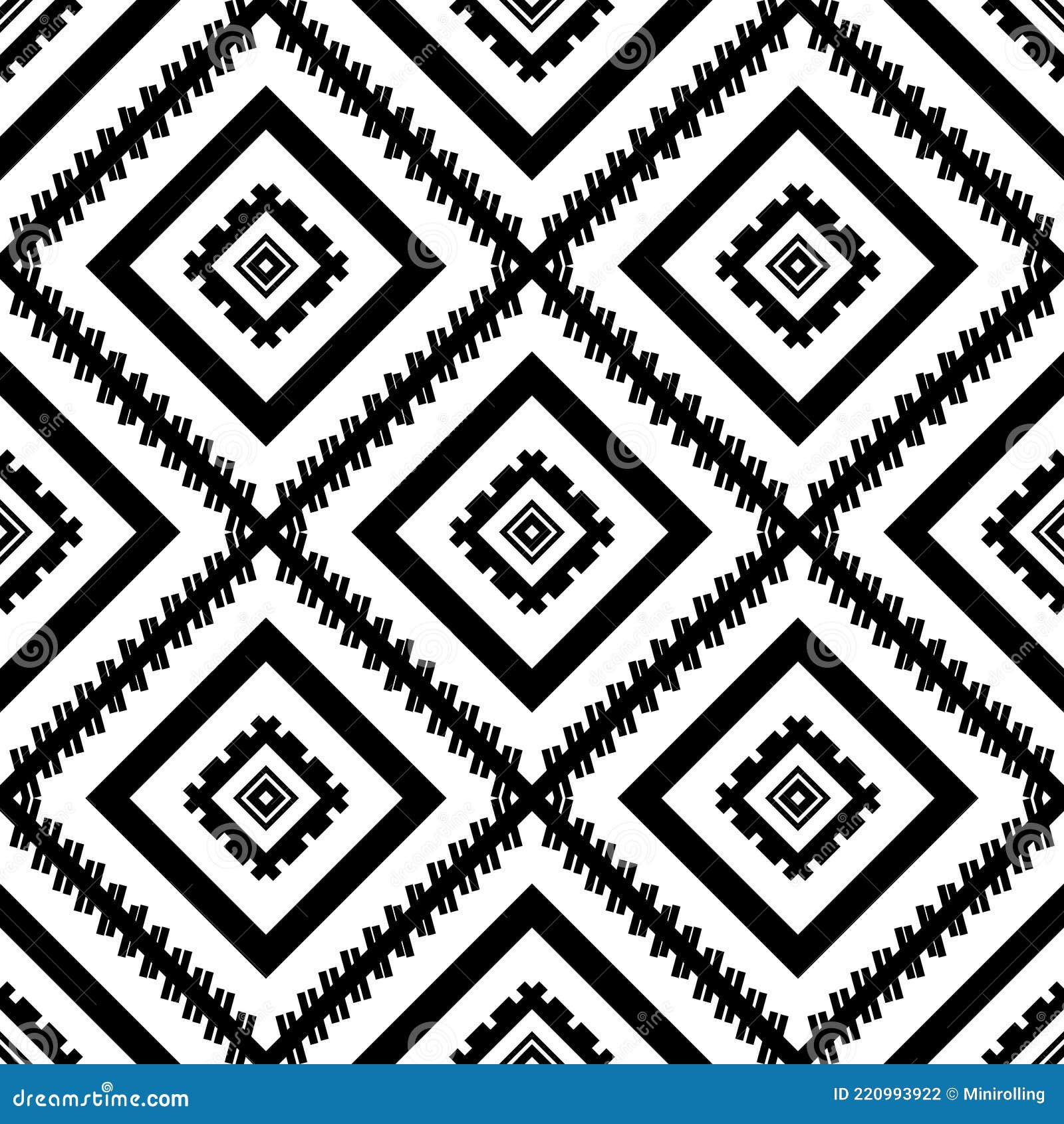 Pattern Design in Black and White Tone. Tribe Design Style in Gray Tone ...
