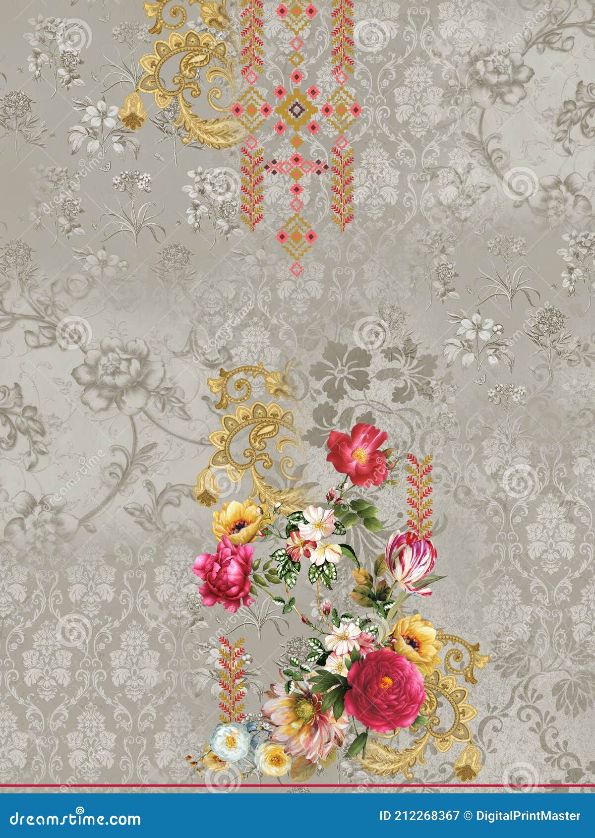 Pattern Design of Digital Print Garment Stock Image - Image of design ...