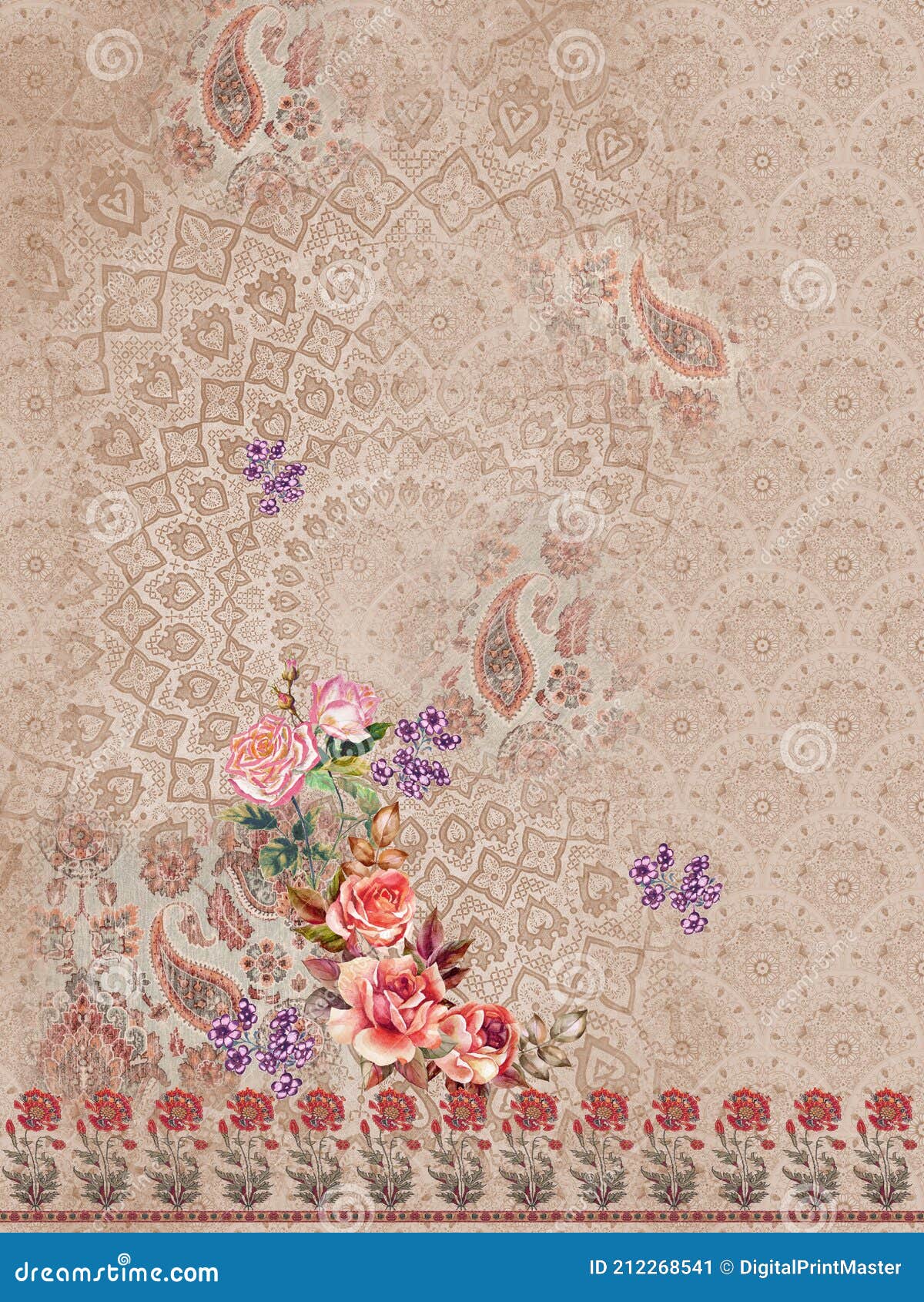 Pattern Design of Digital Print Garment Stock Image - Image of digital ...