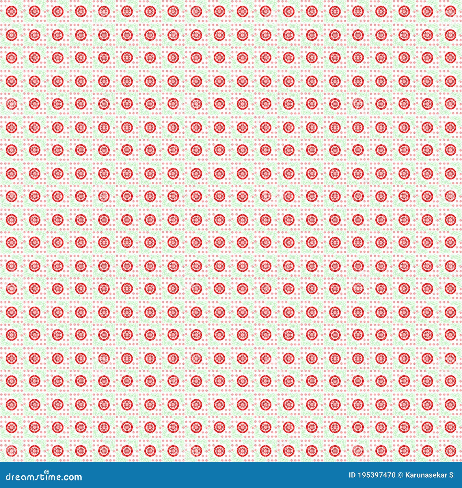 Pattern Design with Red Color Flowers and Borders Stock Illustration ...