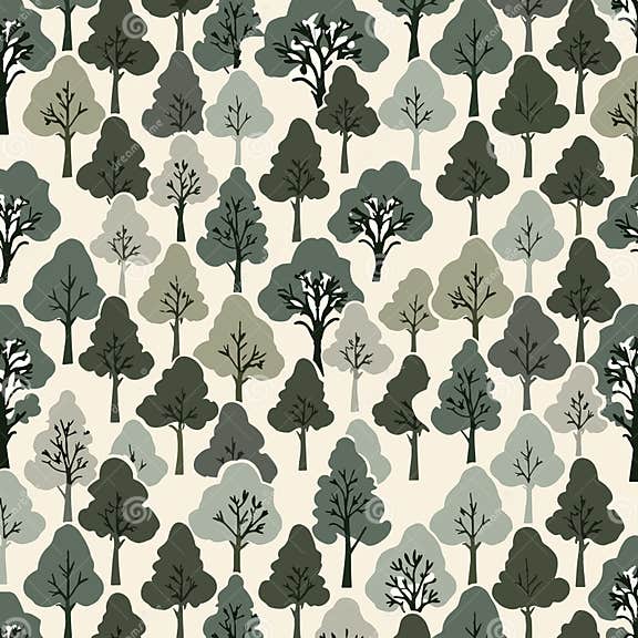 Pattern Design Repeating Tree Stock Vector - Illustration of elegant ...