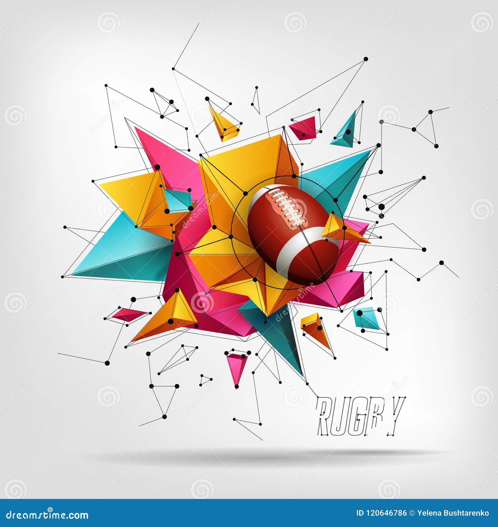 Design with rugby ball stock vector. Illustration of card - 120646786