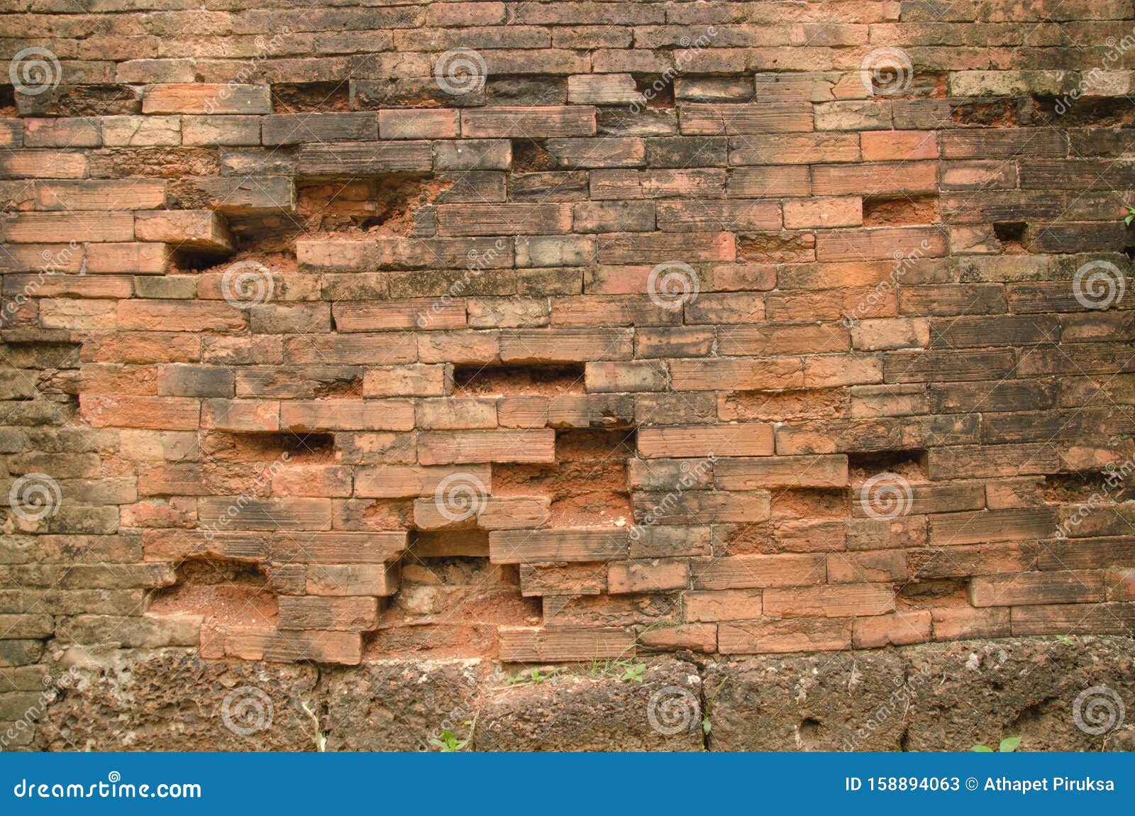 Pattern of Decayed Brick Wall Texture Stock Image - Image of concrete ...