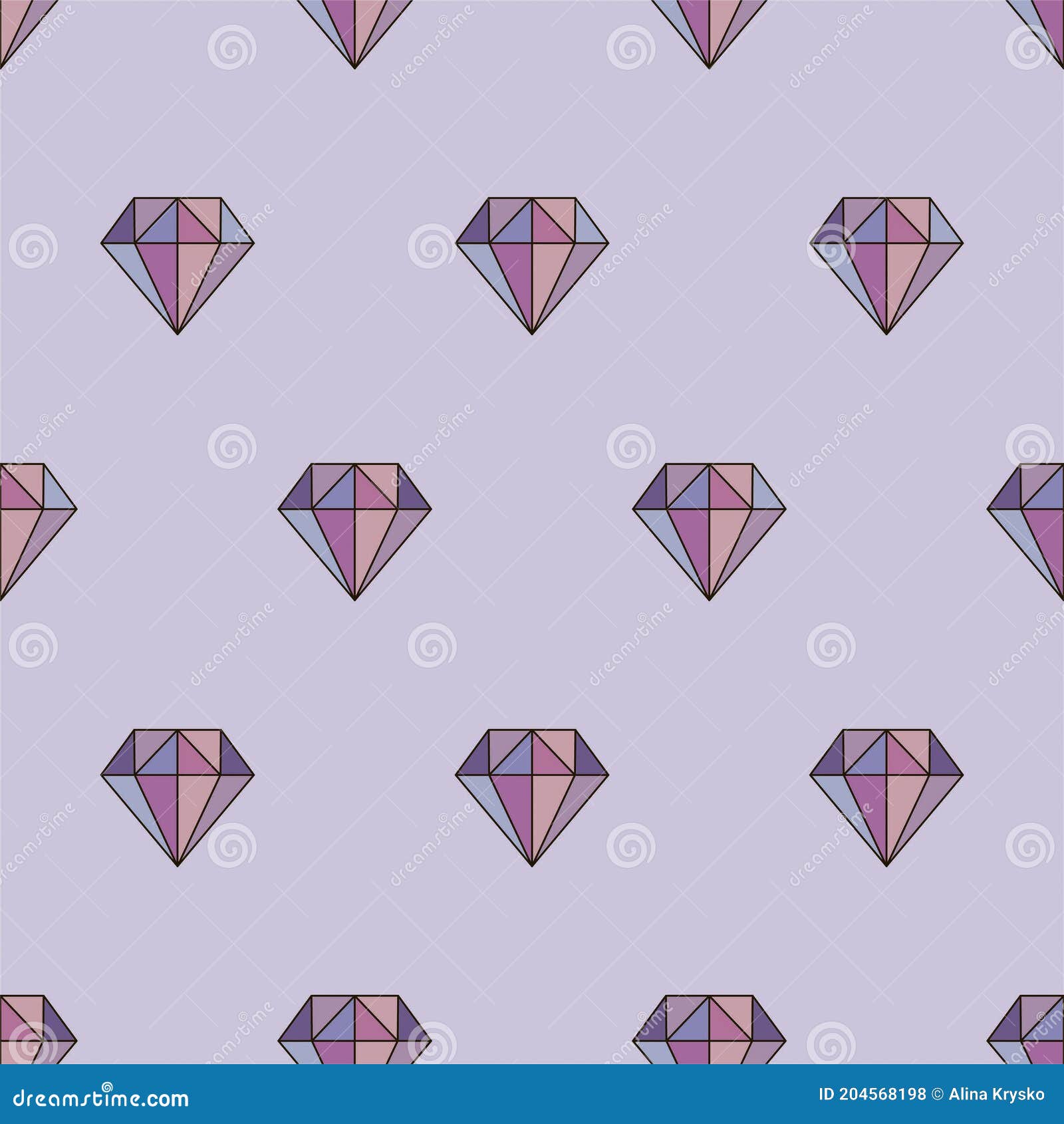 Seamless Vector Hipster Pattern with Diamonds and Gems Stock Vector ...