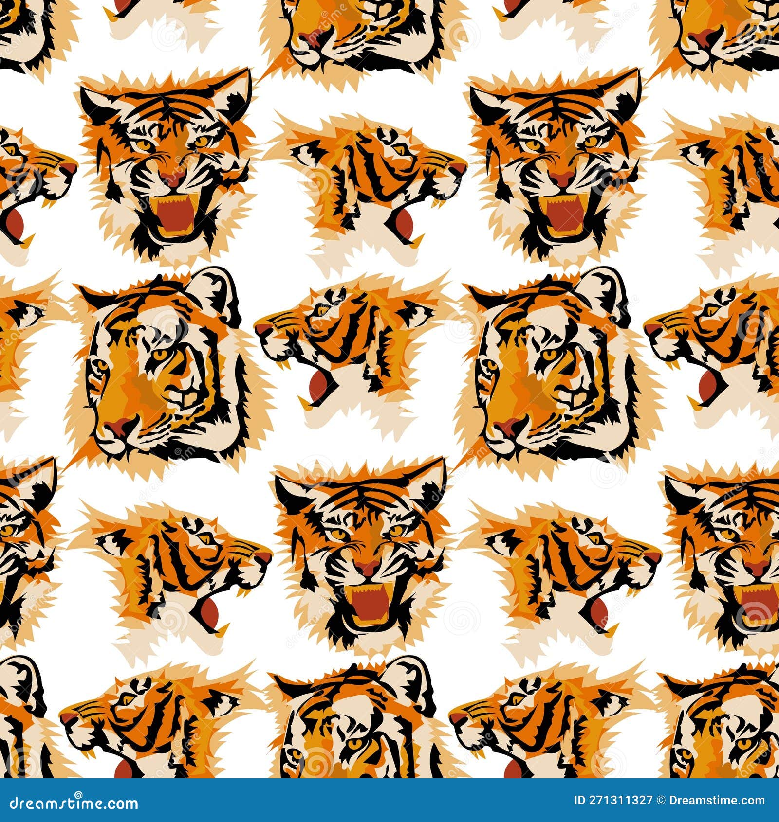 Pattern at Different Angles of the Tiger S Head Vector Image Isolated ...