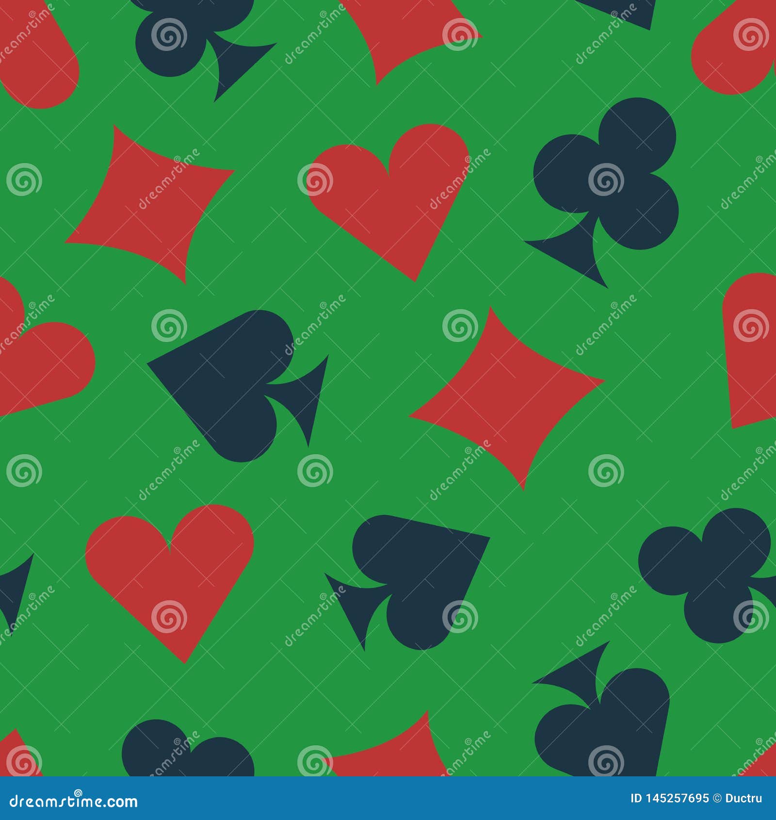 Pattern with Different Card Suits Stock Vector - Illustration of poker ...