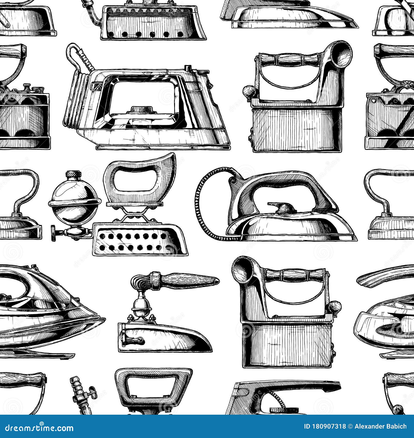 Pattern with Different Clothes Iron Stock Vector - Illustration of iron ...