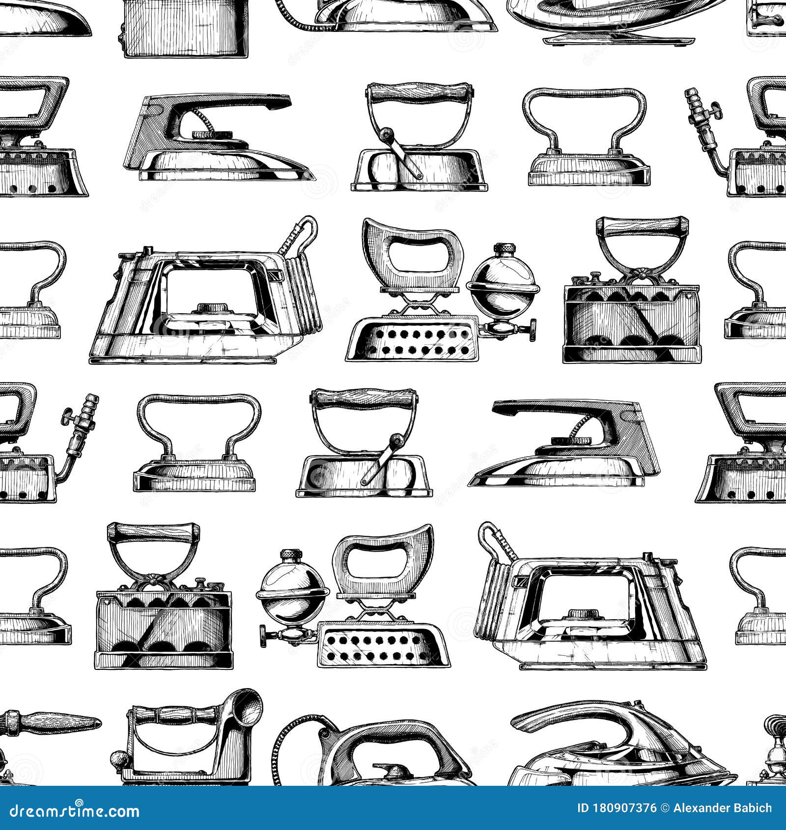 Old Clothes Iron Vector Flat Icon Retro Appliance. Household Domestic ...