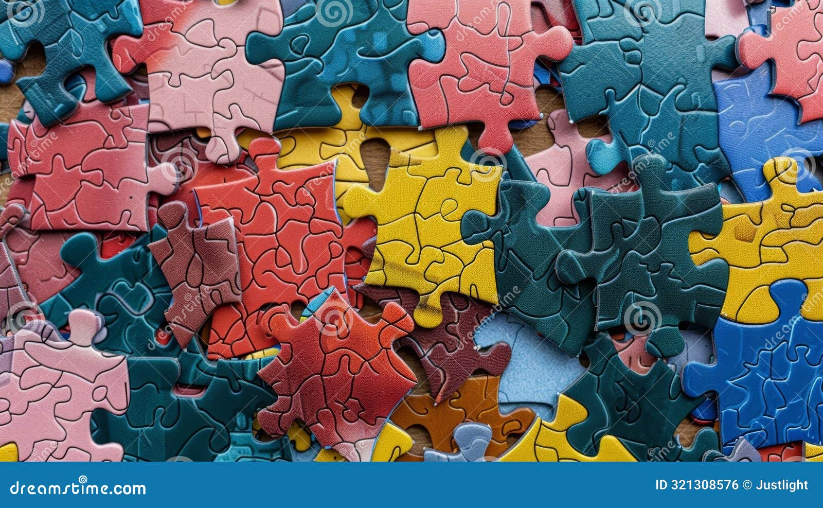 A Pattern of Different Colored Puzzle Pieces with Some Missing ...