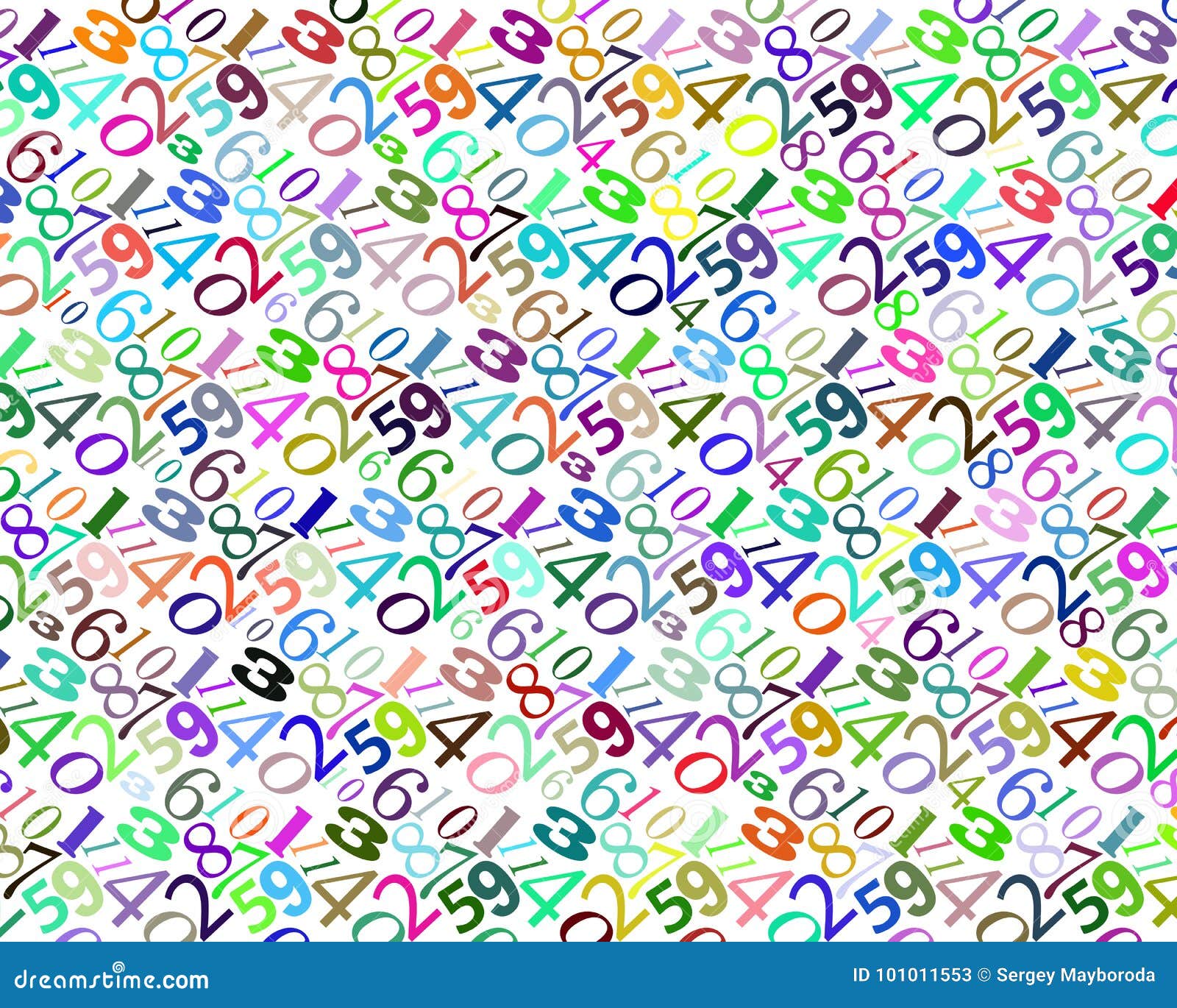 Pattern of Different Colors Numbers Stock Vector - Illustration of ...