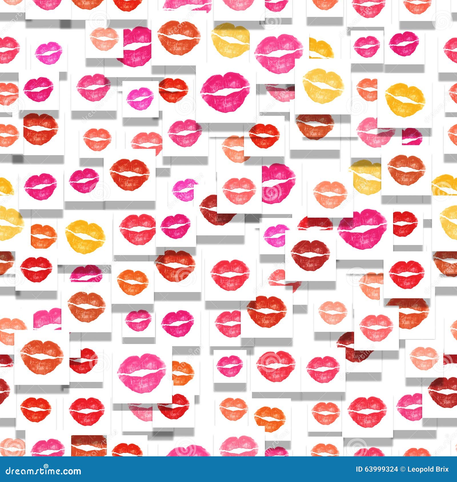 Pattern of Different Coloured Lip Imprints Stock Illustration ...