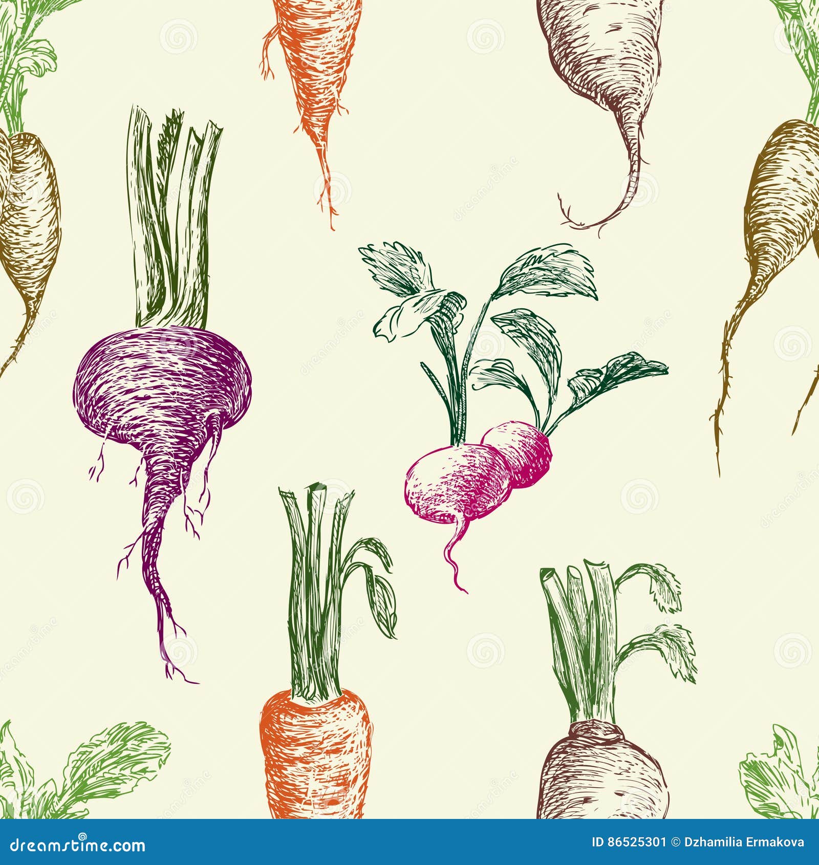 Pattern of the Different Roots Stock Vector - Illustration of leaves ...