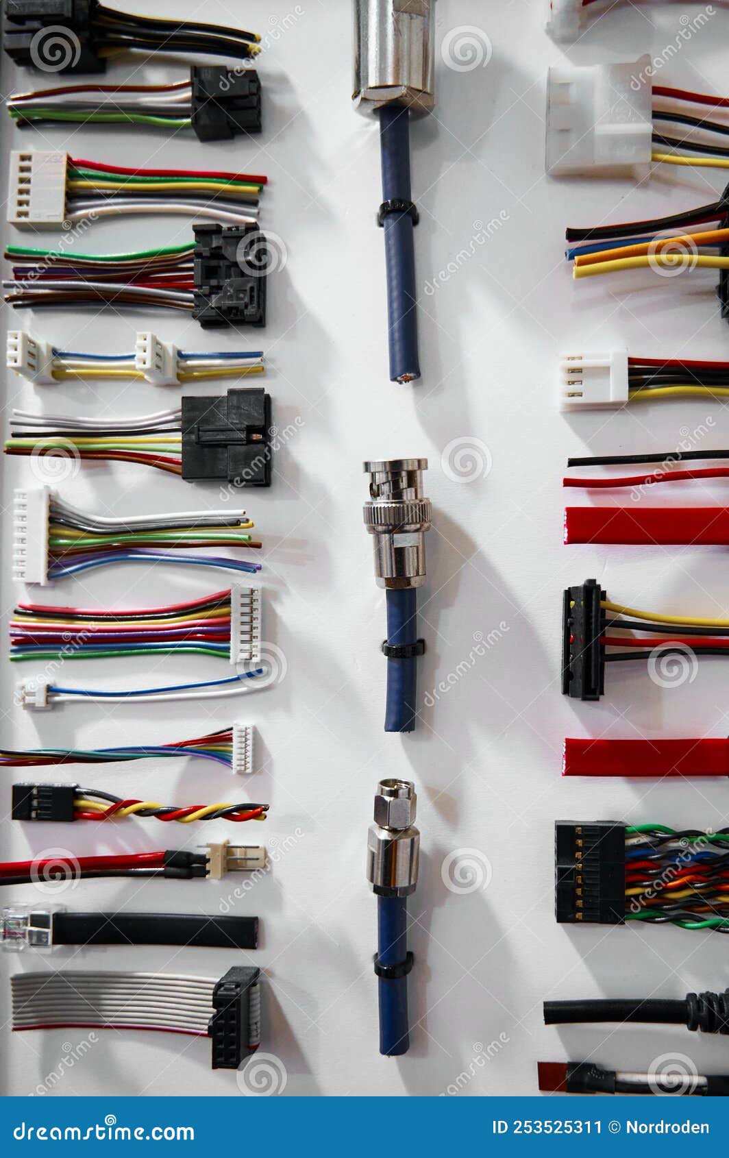 Pattern with Different Types Plugs and Connectors on White Stock Image ...