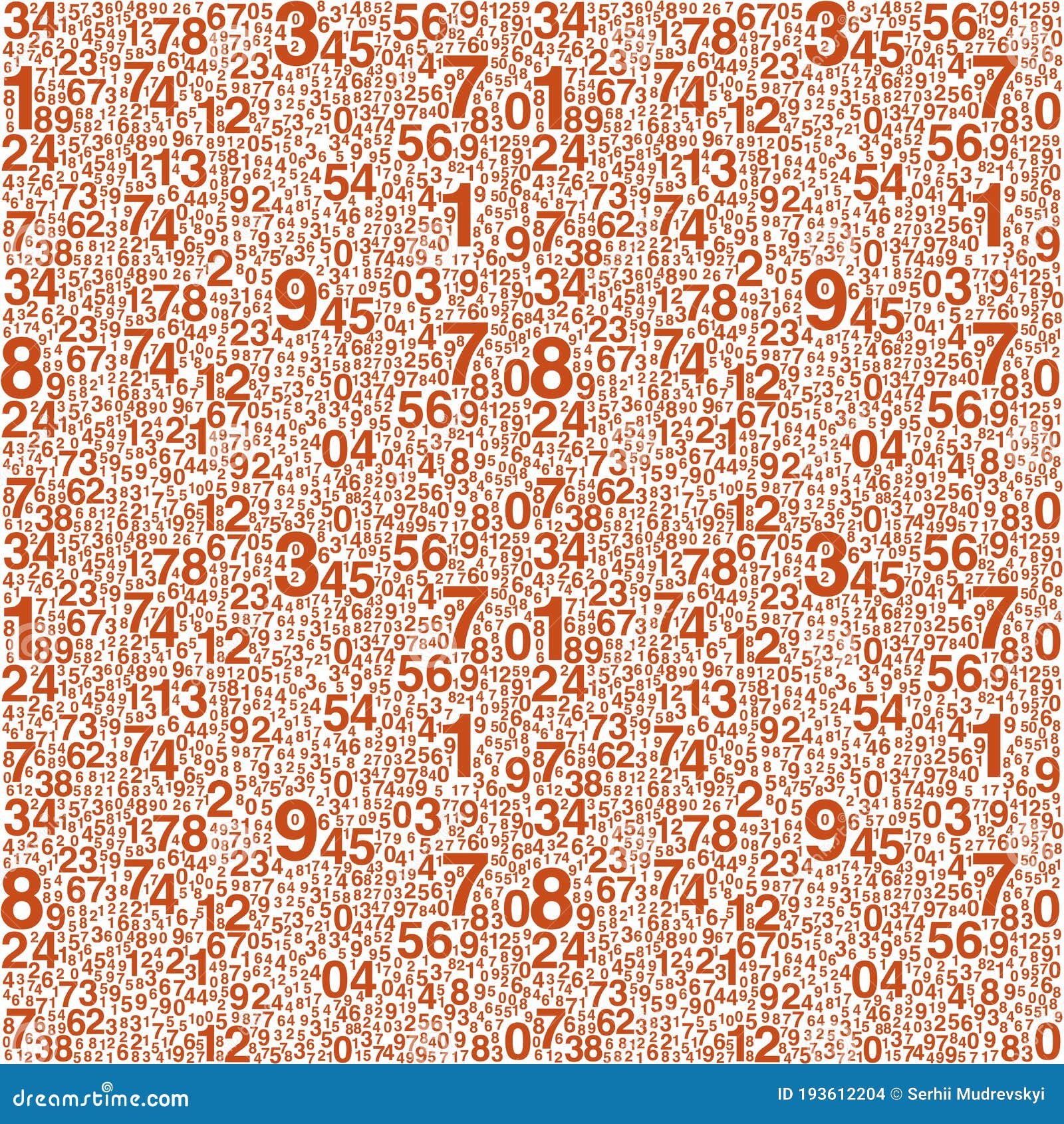 A Pattern of Digits. Digits of Different Stock Vector - Illustration of ...