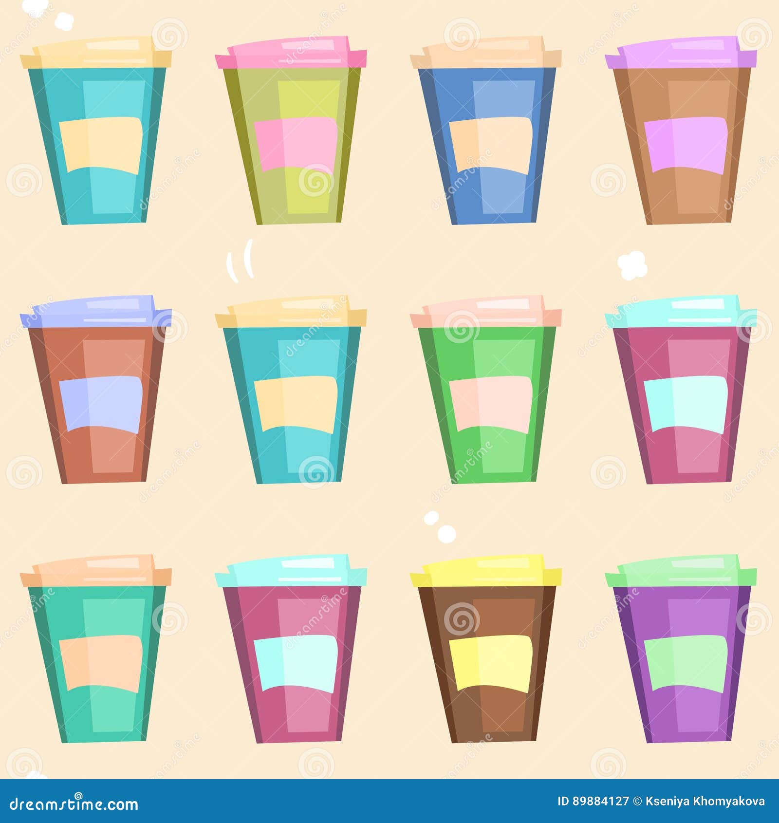 Pattern with Disposable Coffee Cups Stock Vector - Illustration of ...